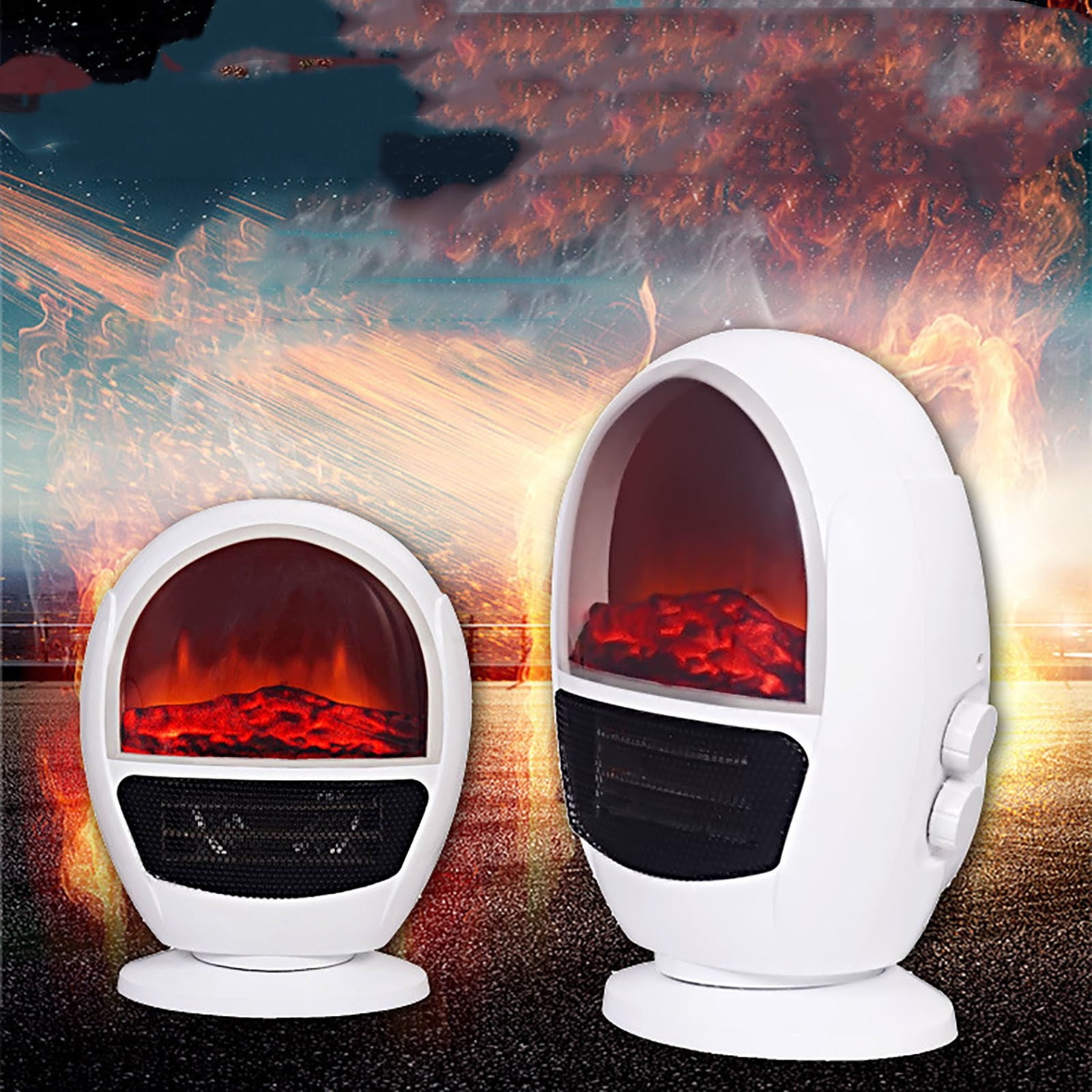 DUMUIELD Deals Electric Fireplace Heater，Small Portable Space Heater ...