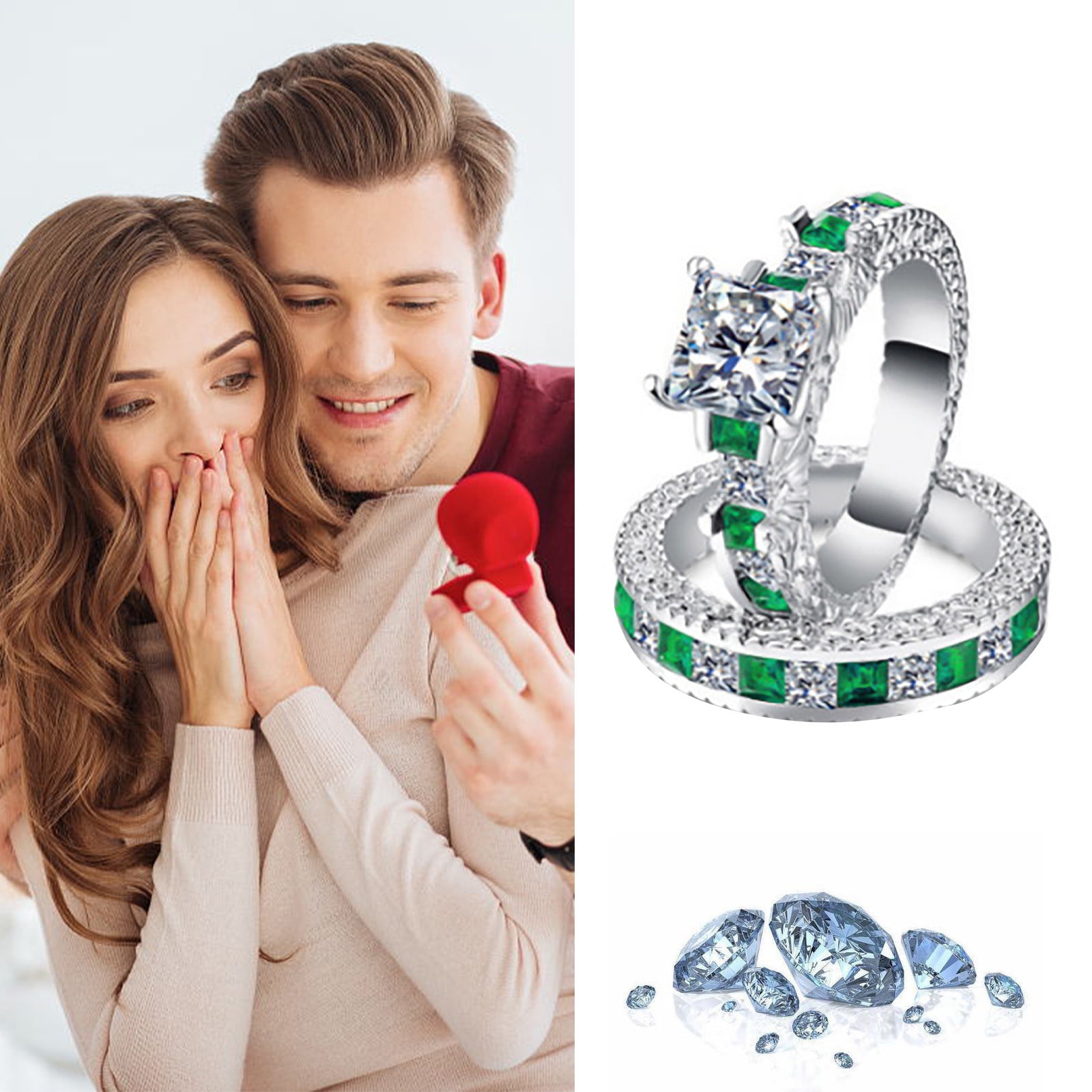 DUMUIELD Deals Mens Womens Endless Love Rings Endless Love Matching ...