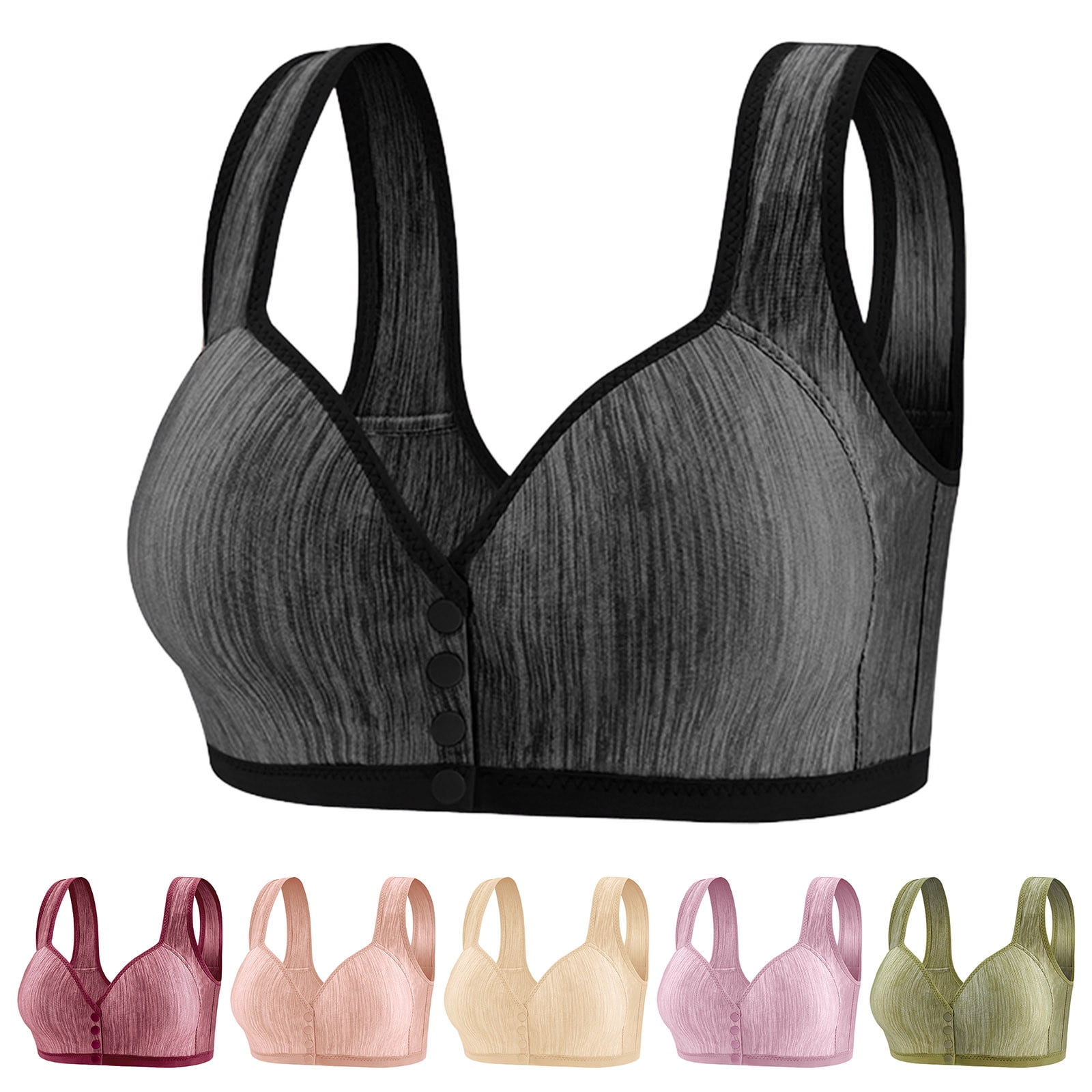DUMUIELD Front Closure Bras for Older Women No Underwire Breathable ...