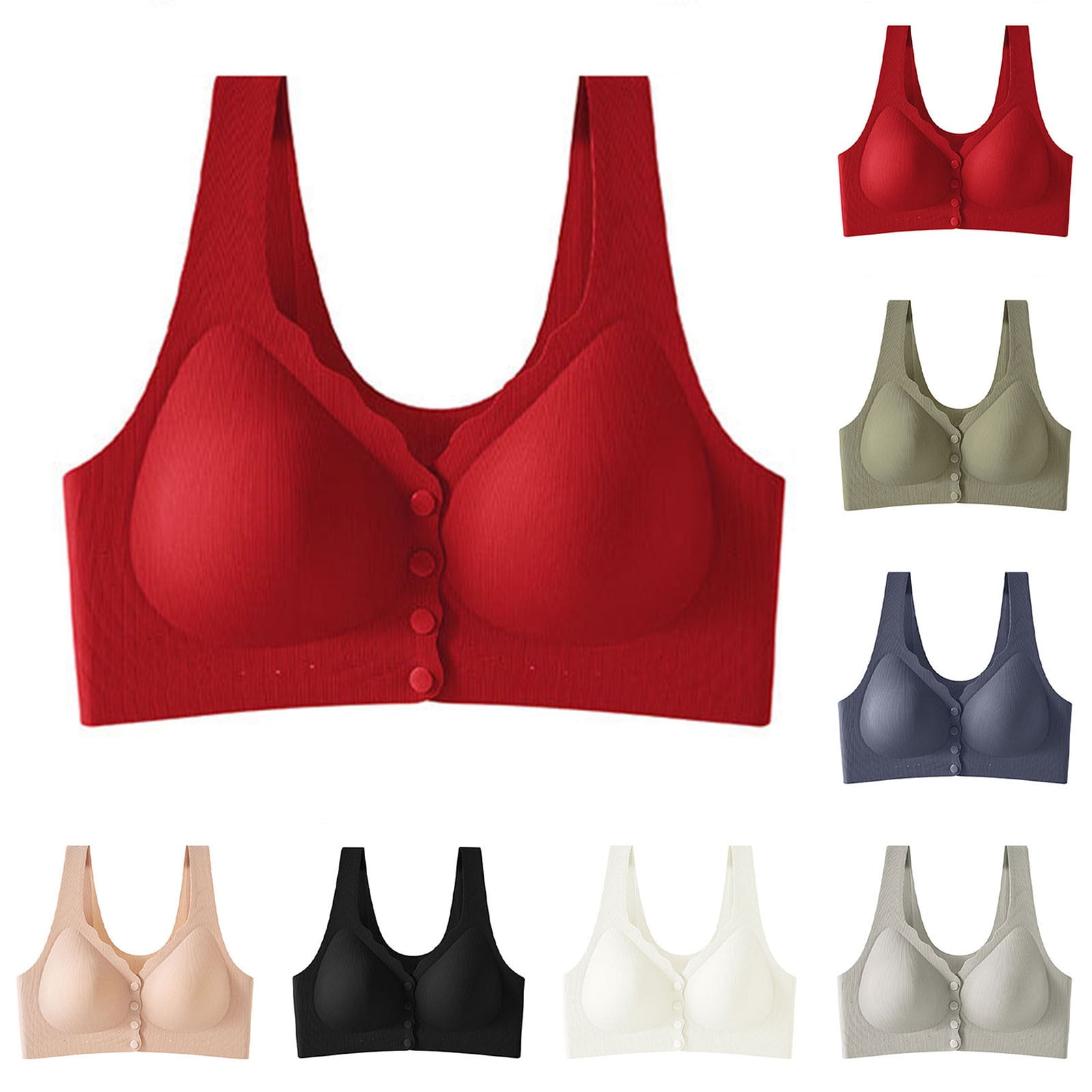 DUMUIELD Front Closure Posture Bras for Women Back Support Smoothing No ...