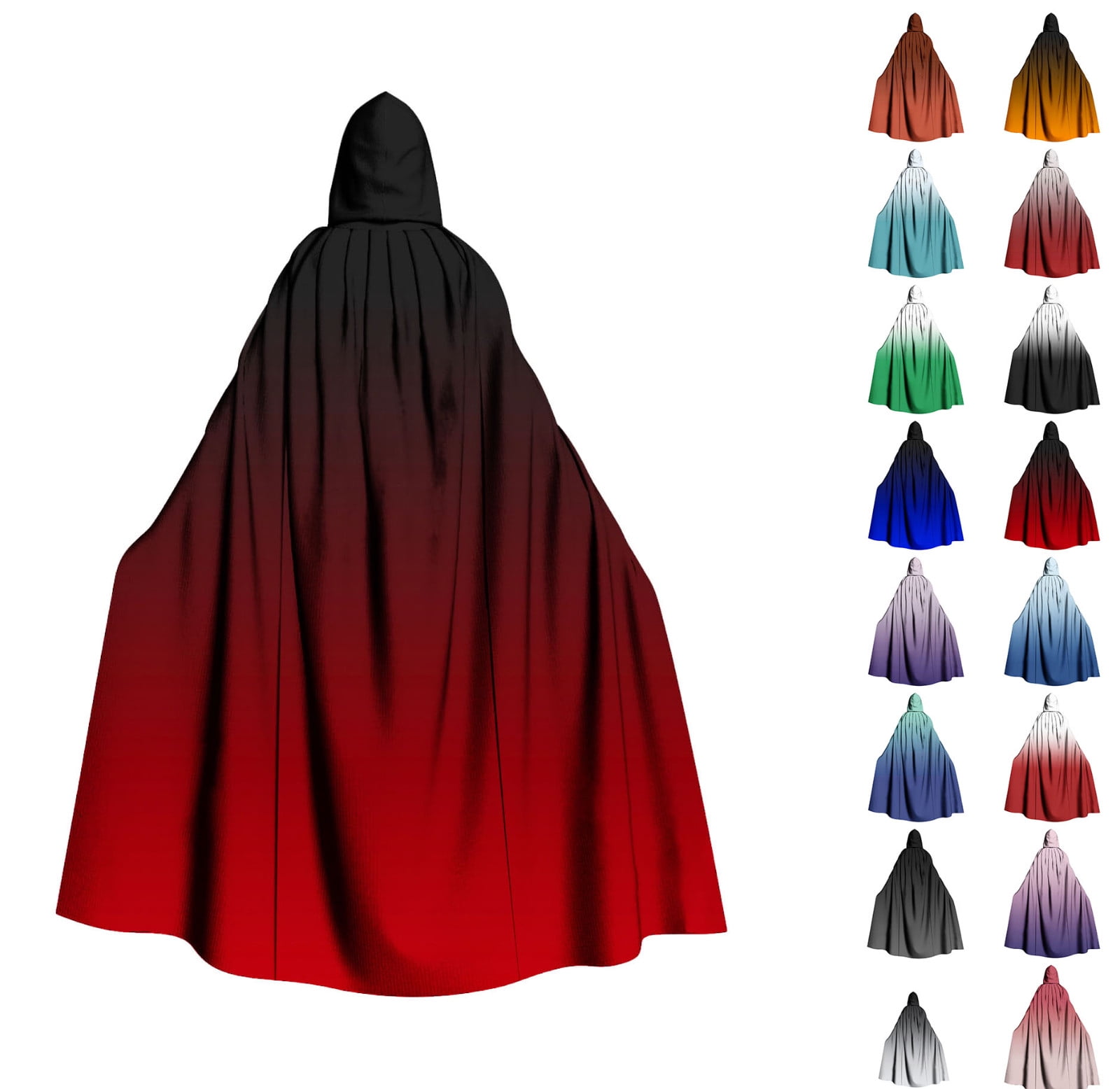 DUMUIELD Full Length Hooded Medieval Cloak Unisex Gradient Long ...