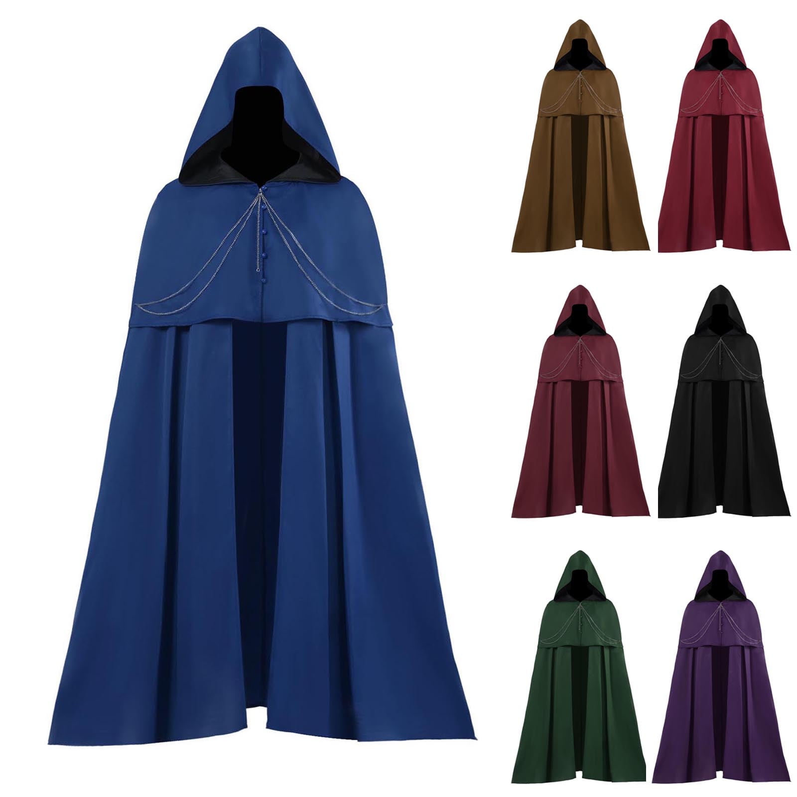 DUMUIELD Halloween Vampire Cloak Capes Robes,Unisex Adults Medieval ...