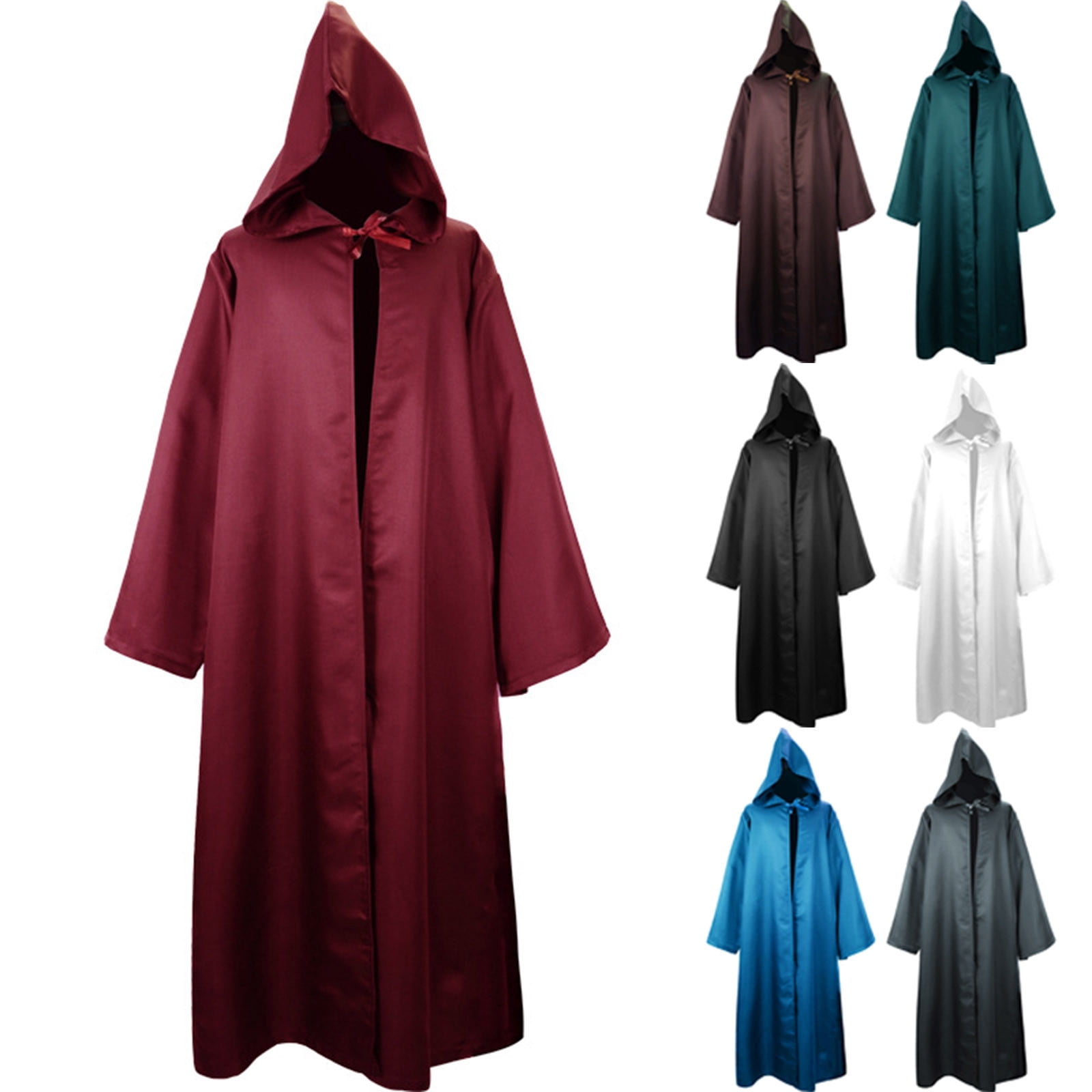 DUMUIELD Hooded Cloak Long Vampire Cape for Christmas Halloween Cloak ...