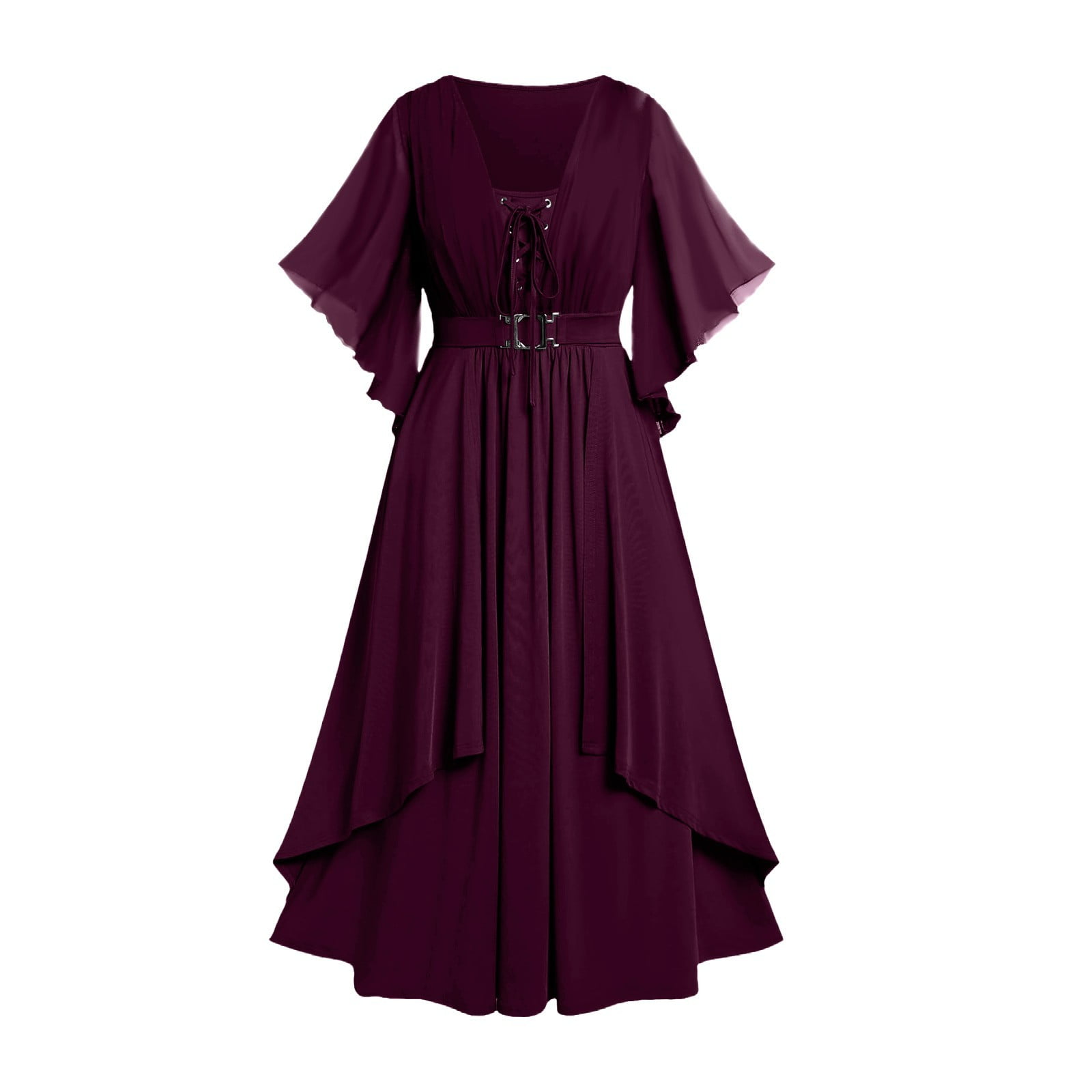 DUMUIELD Medieval Victorian Dress for Women Long Bell Sleeve Vintage ...