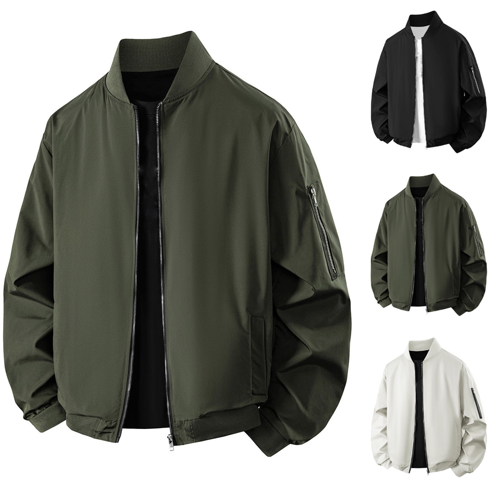 DUMUIELD Men's Bomber Jacket Casual Stylish Lightweight Windbreaker ...