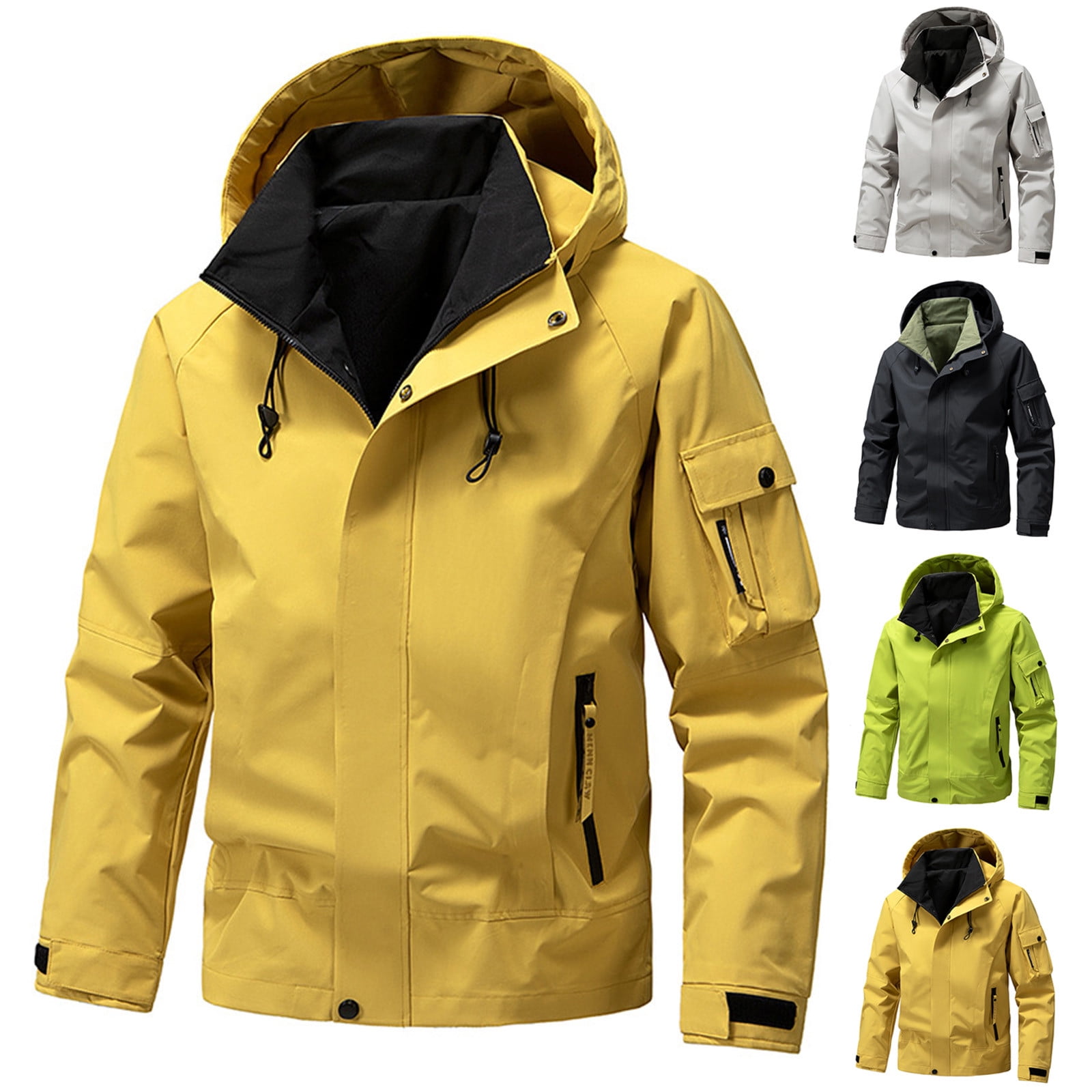DUMUIELD Men's Hooded Softshell Jacket Waterproof Lightweight Insulated ...
