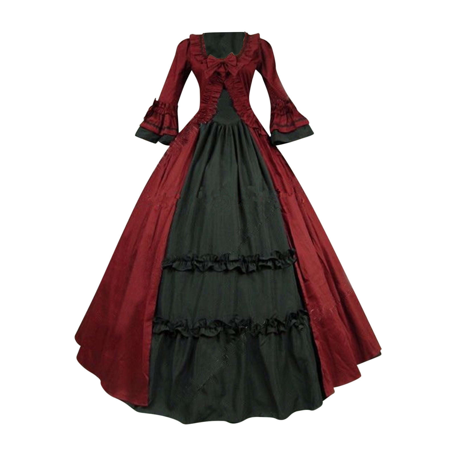 DUMUIELD Women's Gothic Victorian Rococo Dress Belle Tea Party Ball ...