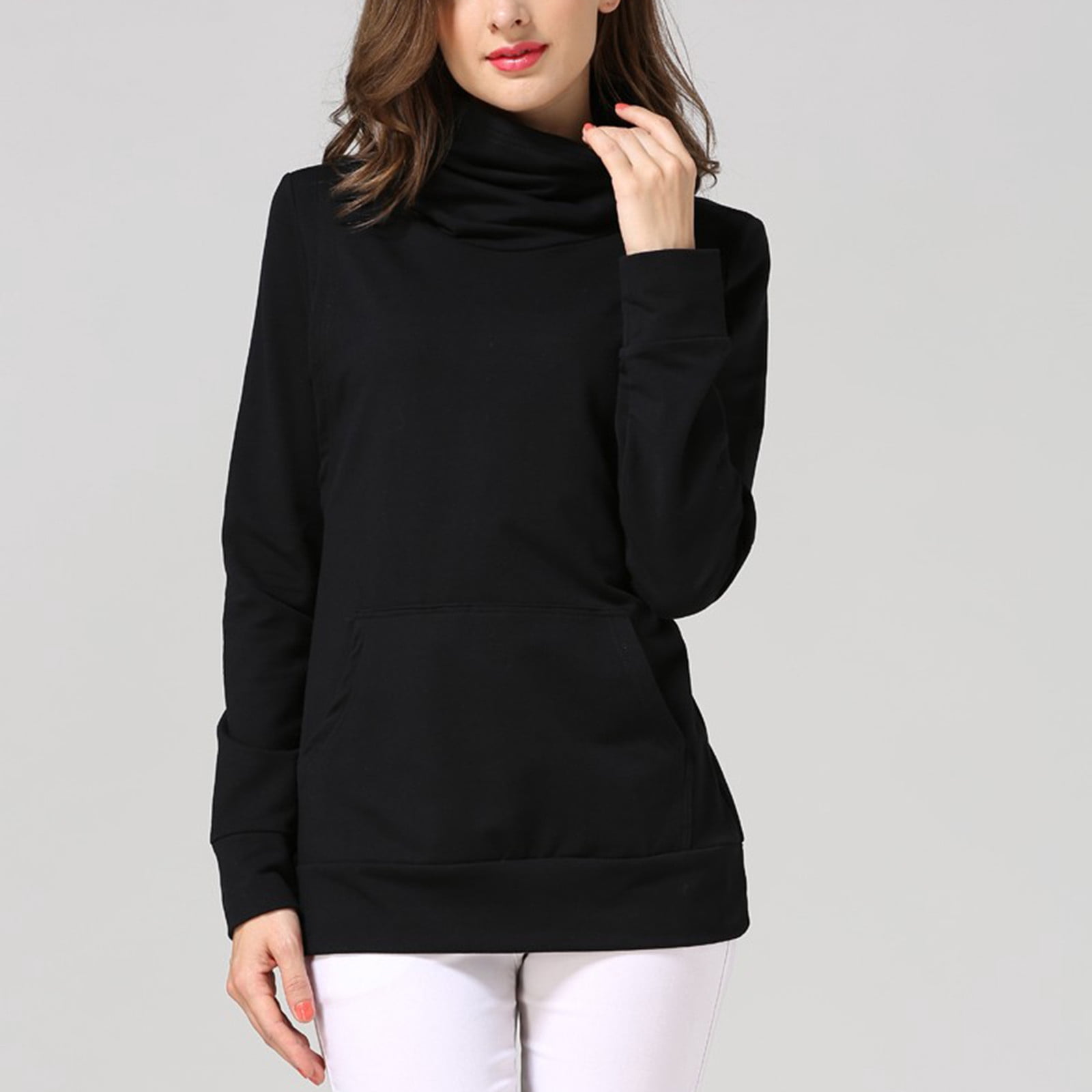 DUMUIELD Women's Nursing Hoodie Sweatshirt Long Sleeve Double Layers ...