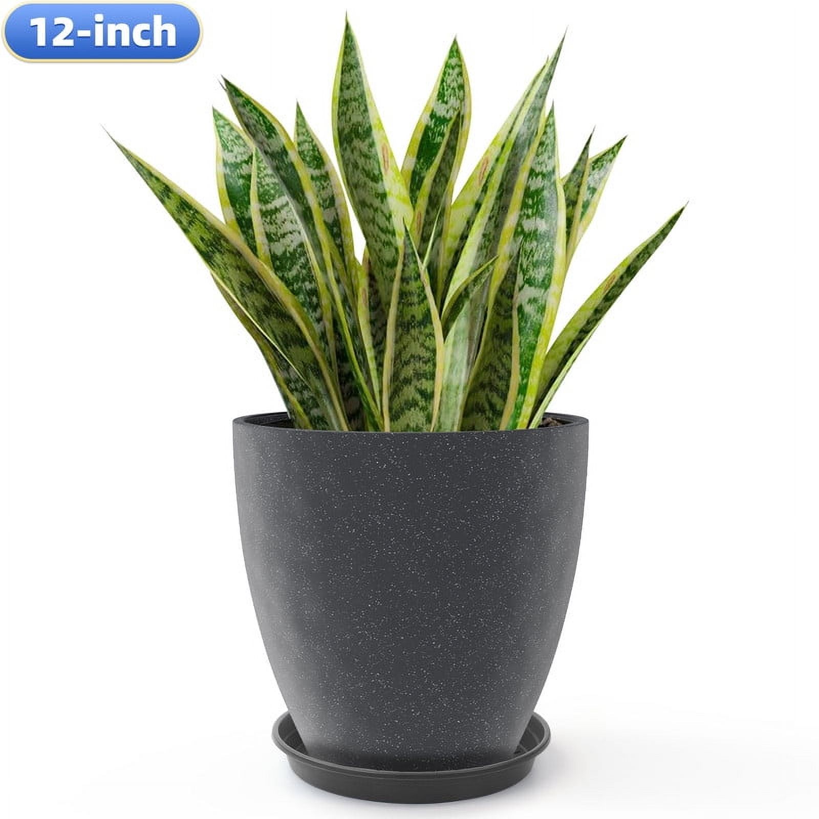 DUNCHATY 1-Pack 12" Round Heavy Duty Planters with Drainage Holes ...