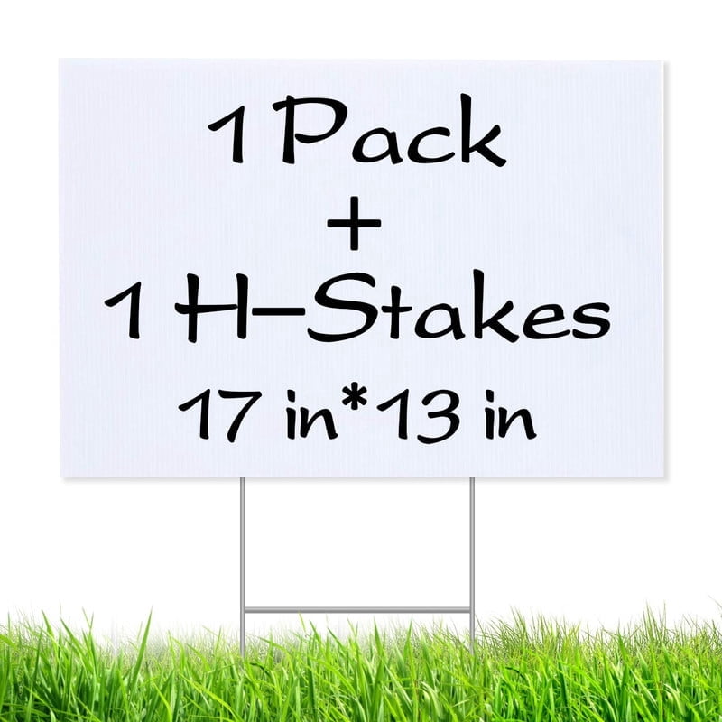 DUNCHATY 1 Pack Blank Yard Signs with H Metal Stakes, 13x17 Inch ...