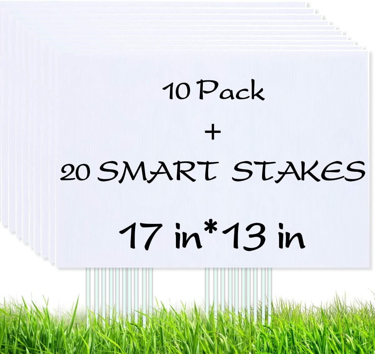 DUNCHATY 10 Pack Blank Yard Signs with Stakes, 13x17 Inch Customizable ...