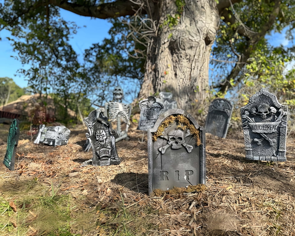 DUNCHATY 10-Pack Jumbo Tombstone Bundle, Giant Foam Grave Markers ...