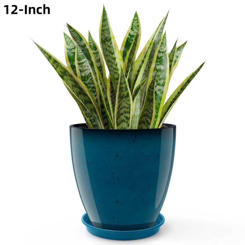 DUNCHATY 12" Heavy Duty Garden Planter Bundle – Thickened Plastic Pot ...