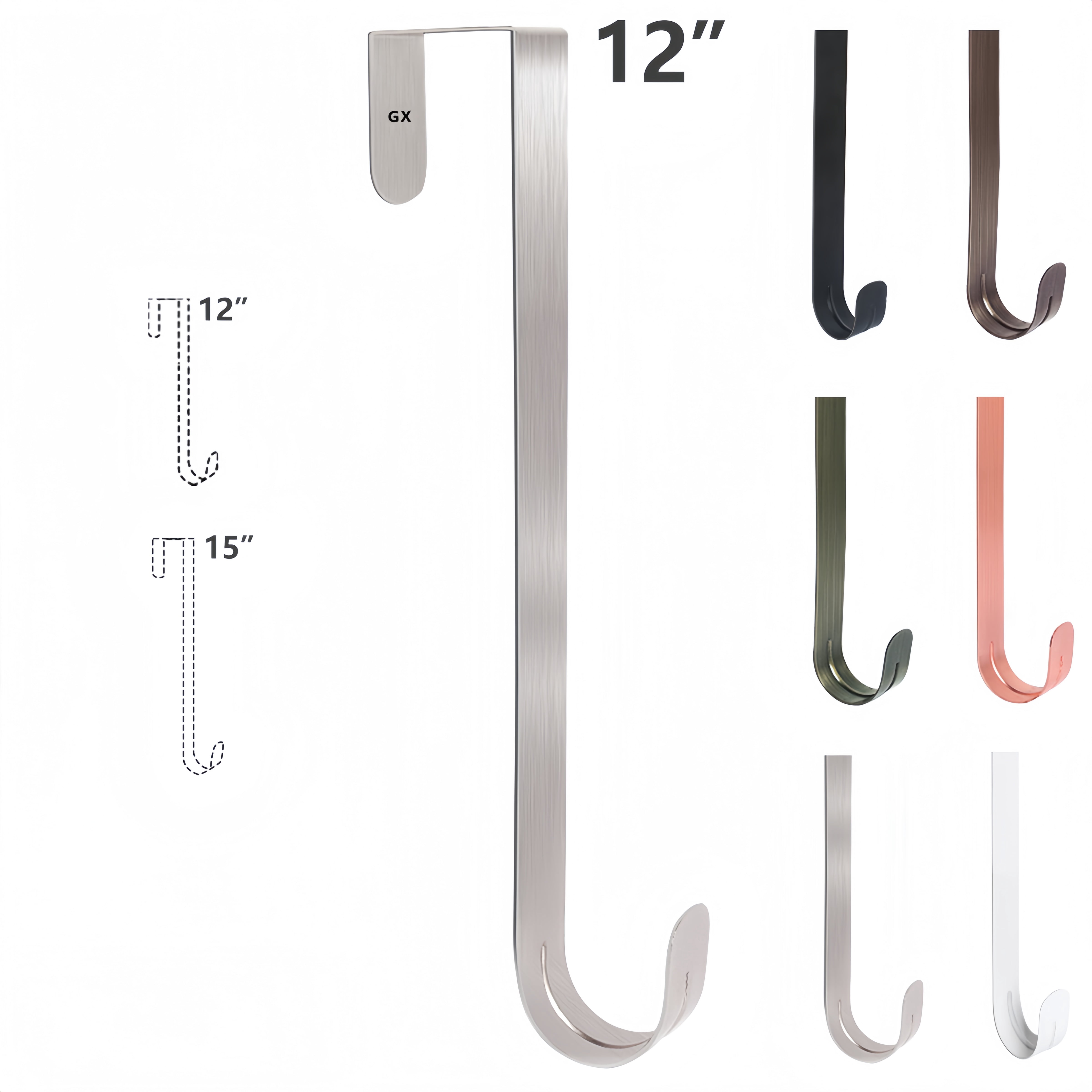 DUNCHATY 12" Over Door Wreath Hanger - Large Metal Hook for Christmas ...