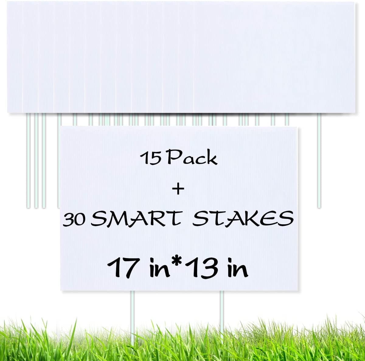DUNCHATY 15 Pack Blank Yard Signs with Stakes, 13x17 Inch Customizable ...