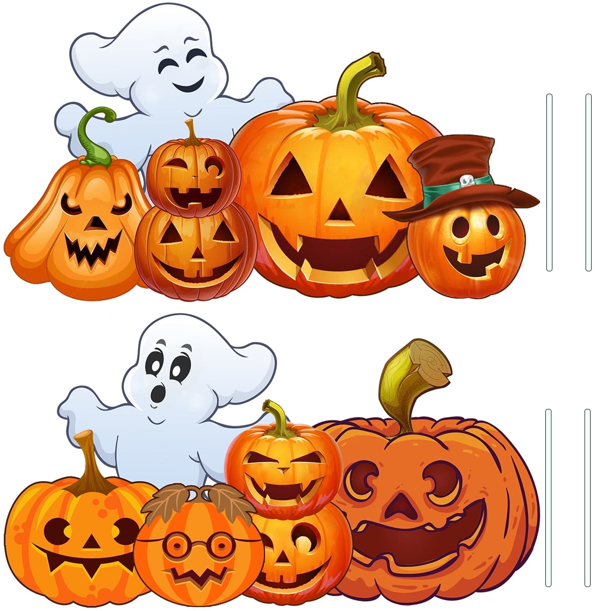 DUNCHATY 2Pcs Halloween Yard Lawn Stakes Cute Pumpkin Yard Sign for ...