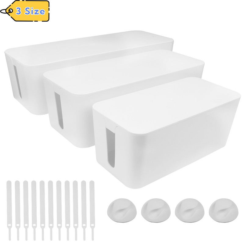 DUNCHATY 3 Sizes Cable Management Box Set, Cable Hider Box Set with 10 ...