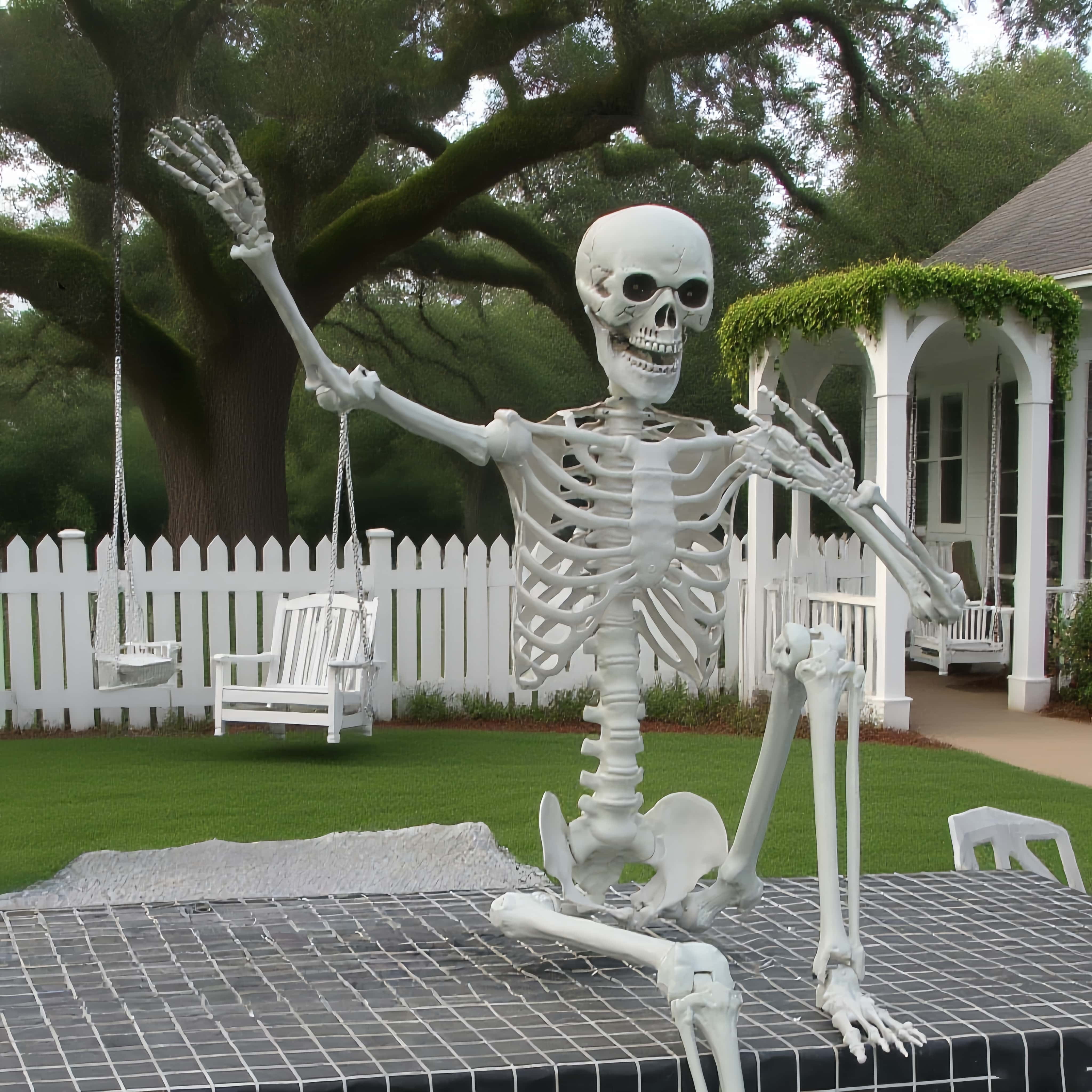 DUNCHATY 5.5FT Halloween Skeleton, Life-Size Poseable Human Skeleton ...