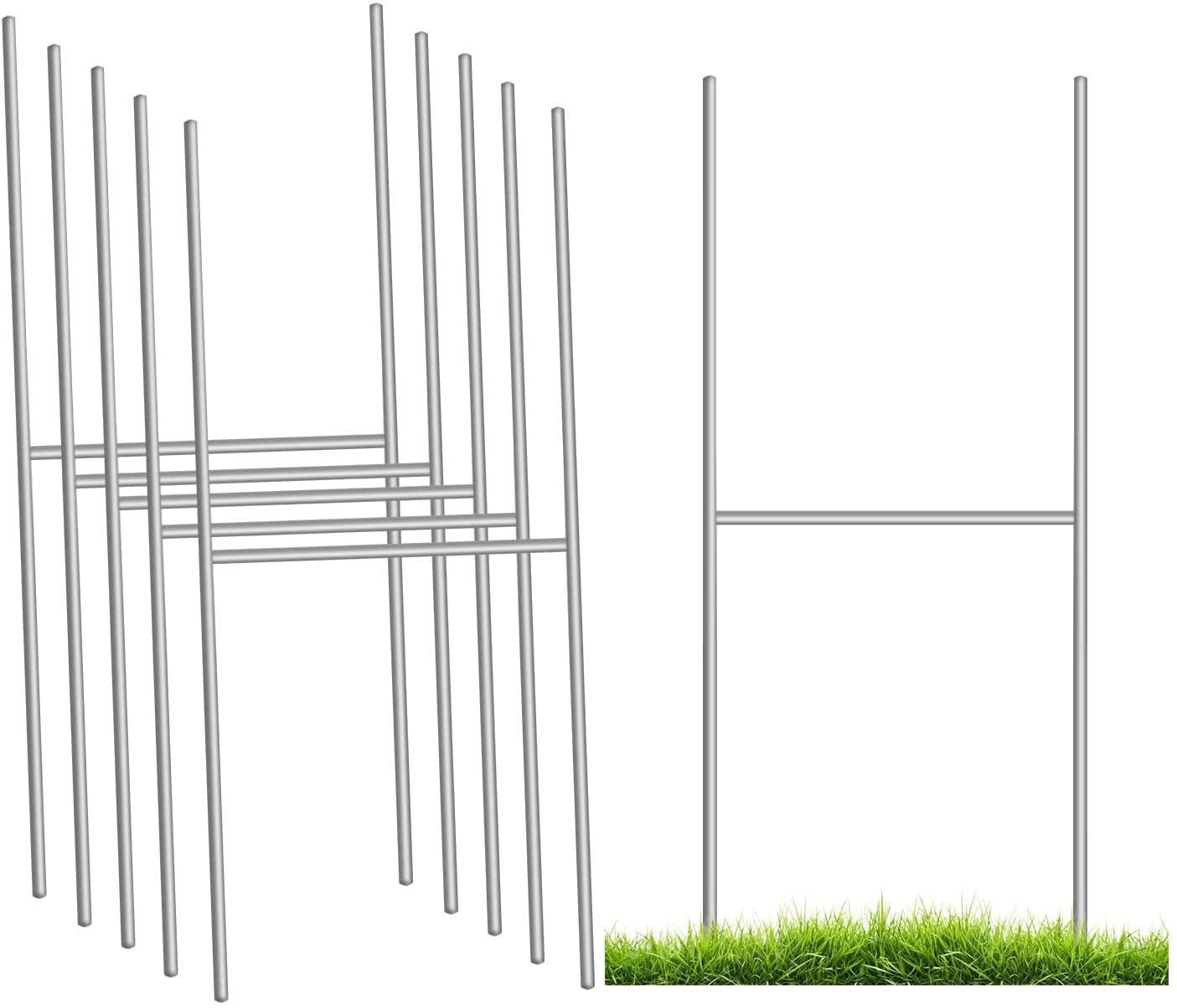 DUNCHATY 50 Pack H Frame Yard Sign Stakes, 16x10 Inch Metal H Stakes ...