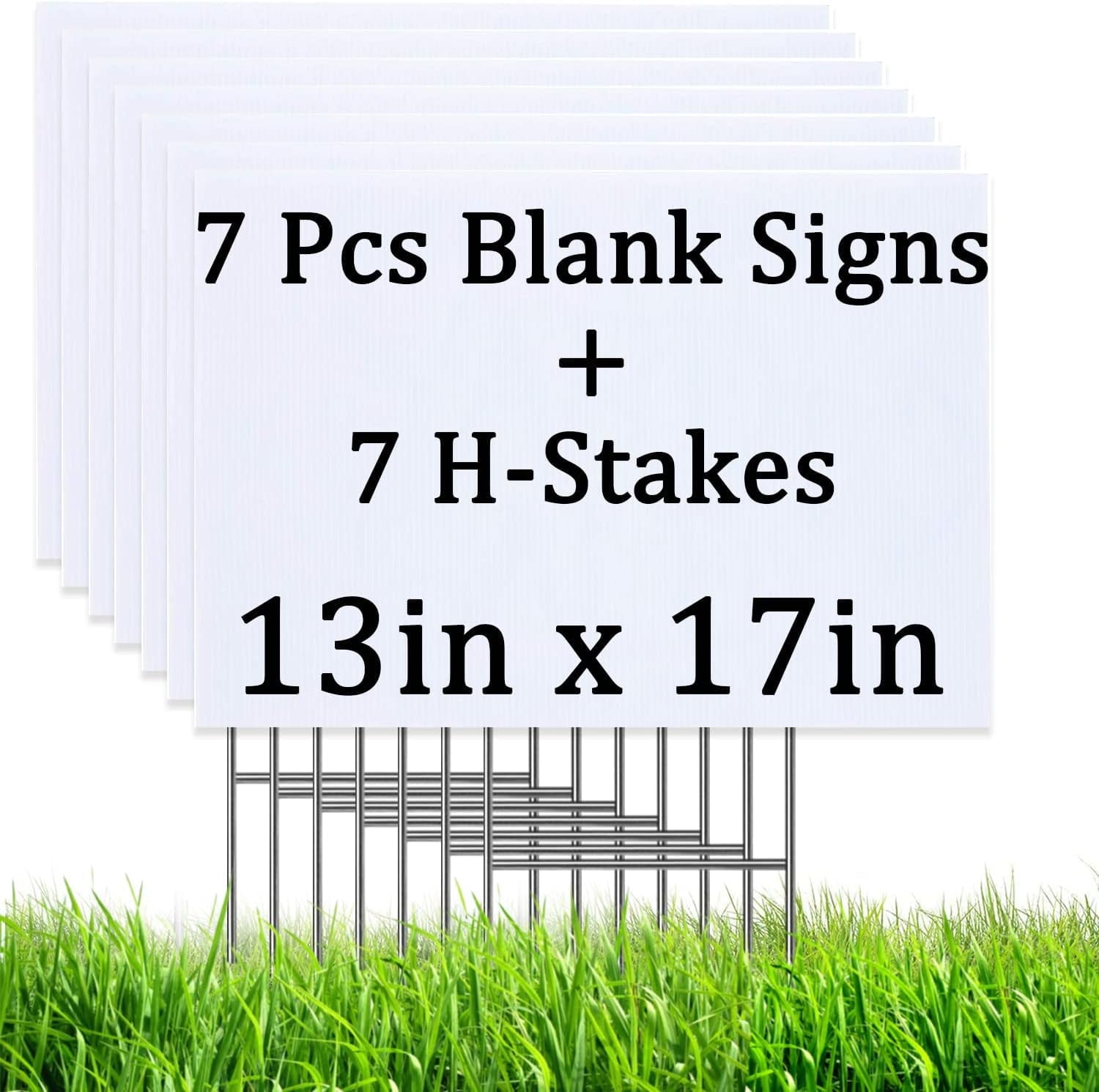 DUNCHATY 7 Pack Blank Yard Signs with H Metal Stakes, 13x17 Inch ...