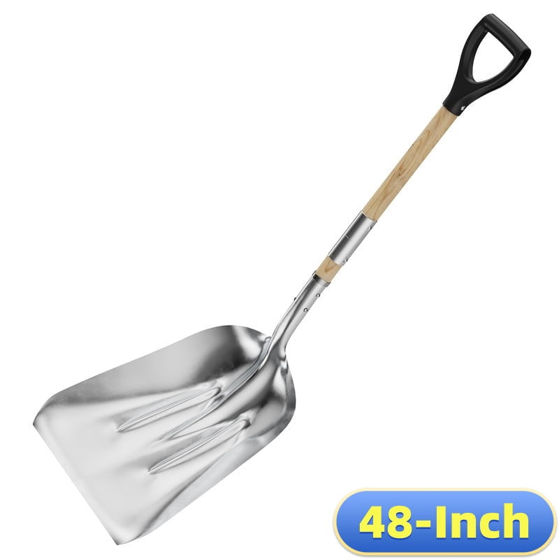 DUNCHATY Aluminum Scoop with Hardwood Handle and D-Grip, Heavy-Duty ...