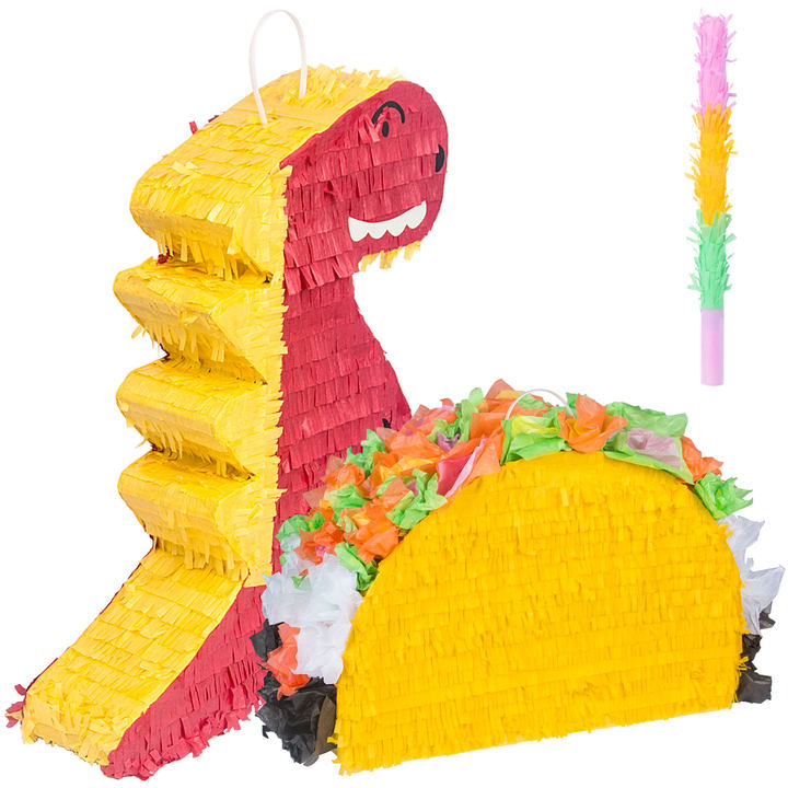 DUNCHATY Dinosaur Piñata Bundle (16.2x12.2x3.5in) & Taco Tuesday Piñata ...