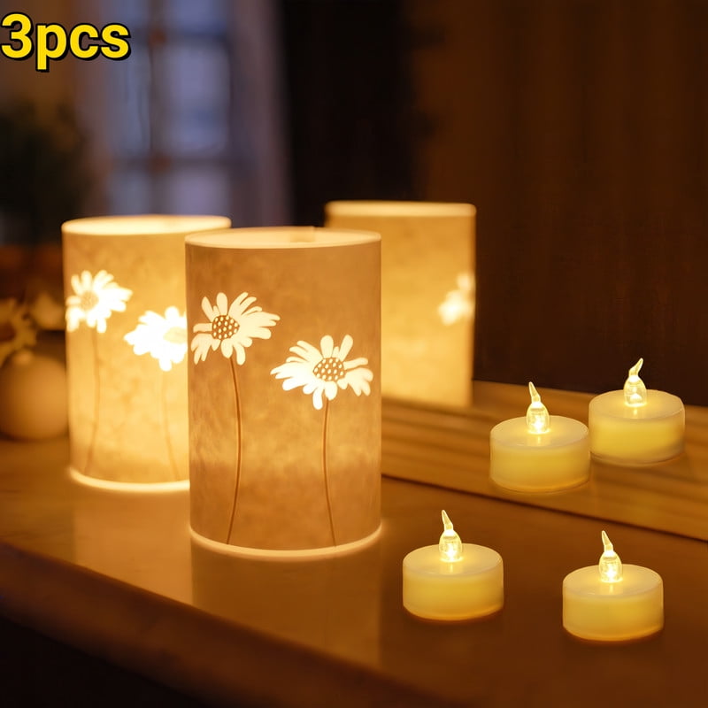 DUNCHATY Flameless Candles, 3-Pack Battery LED Tealights for Fireplace ...