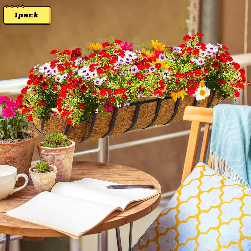 DUNCHATY Mother's Day Gift - 1 Pack 24 Inch Deck Rail Box Planter ...