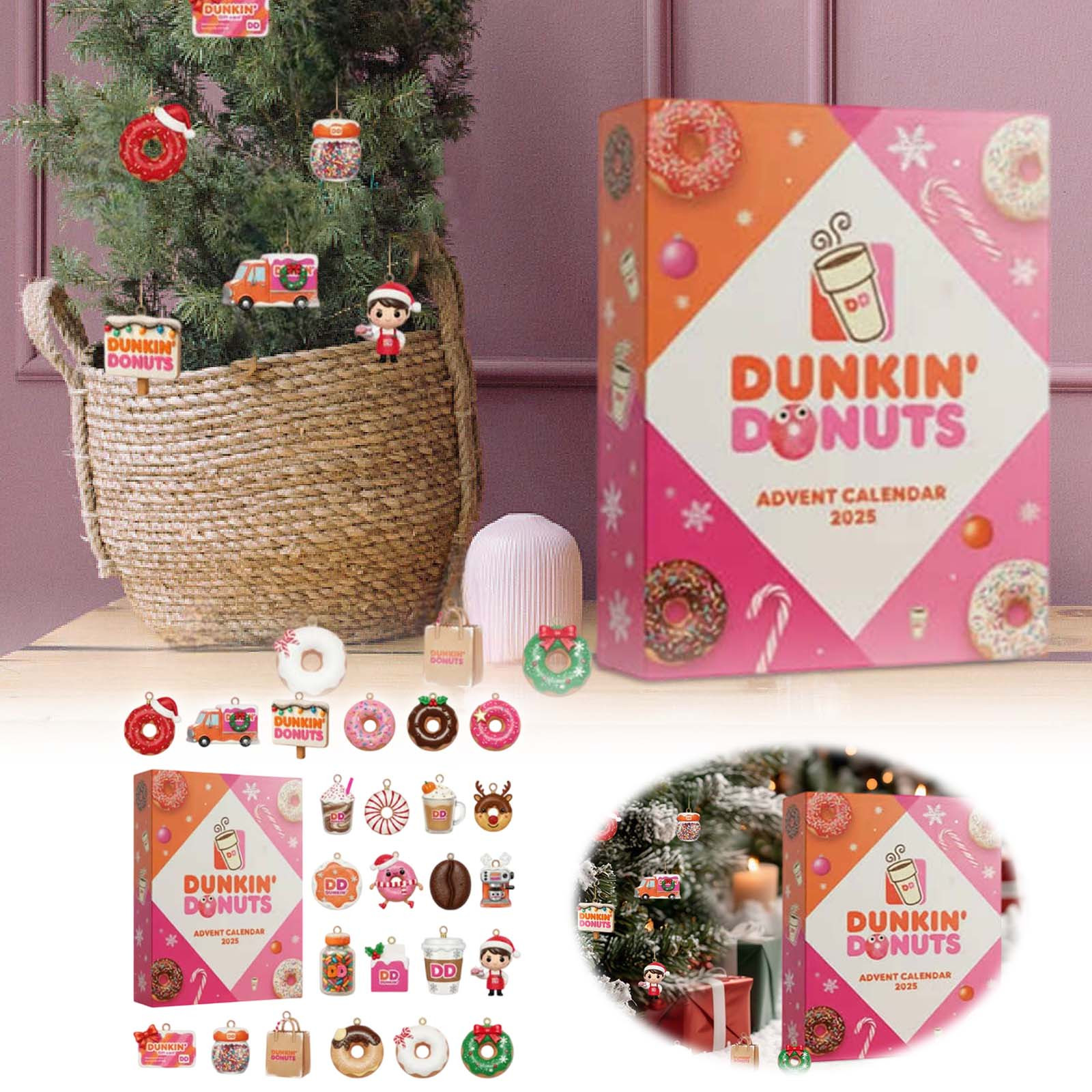 DUNKIN DONUTS Advent Calendar, 24 Days Christmas Countdown Calendar ...