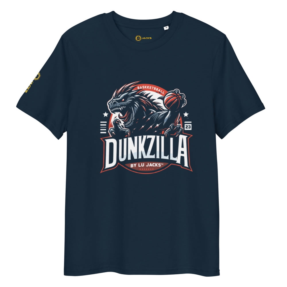 DUNKZILLA by LU JACKS® Unisex Organic Cotton T-shirt (French Navy, 3XL ...