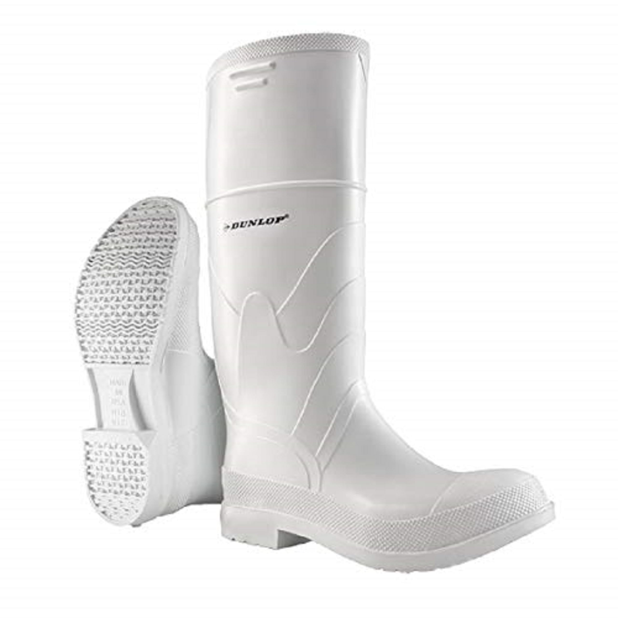 DUNLOP White PVC Plain Toe provides 100% waterproof protectin with Slip ...