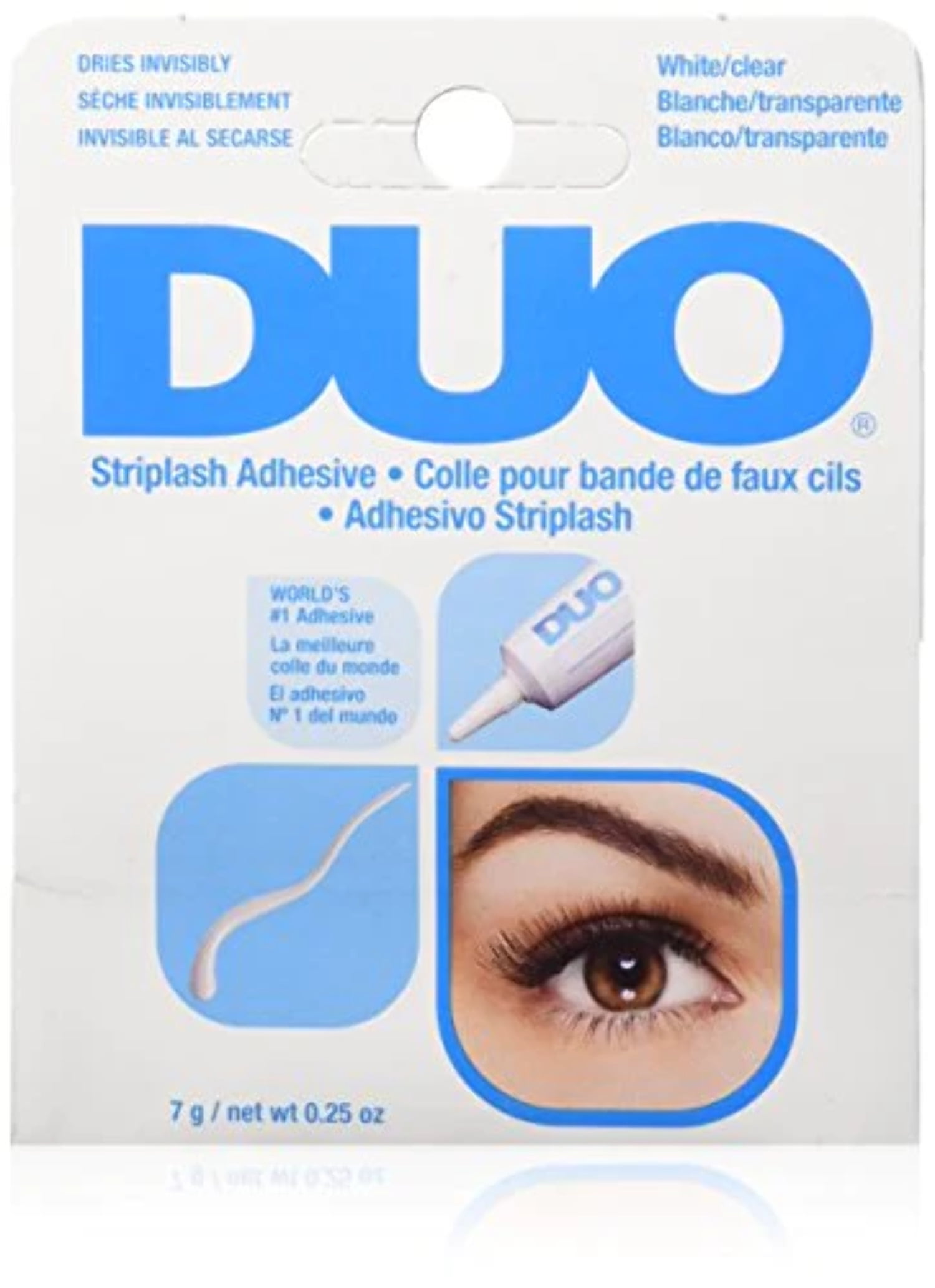 DUO Strip Lash Adhesive White/Clear, for strip false eyelash, 0.25 oz ...