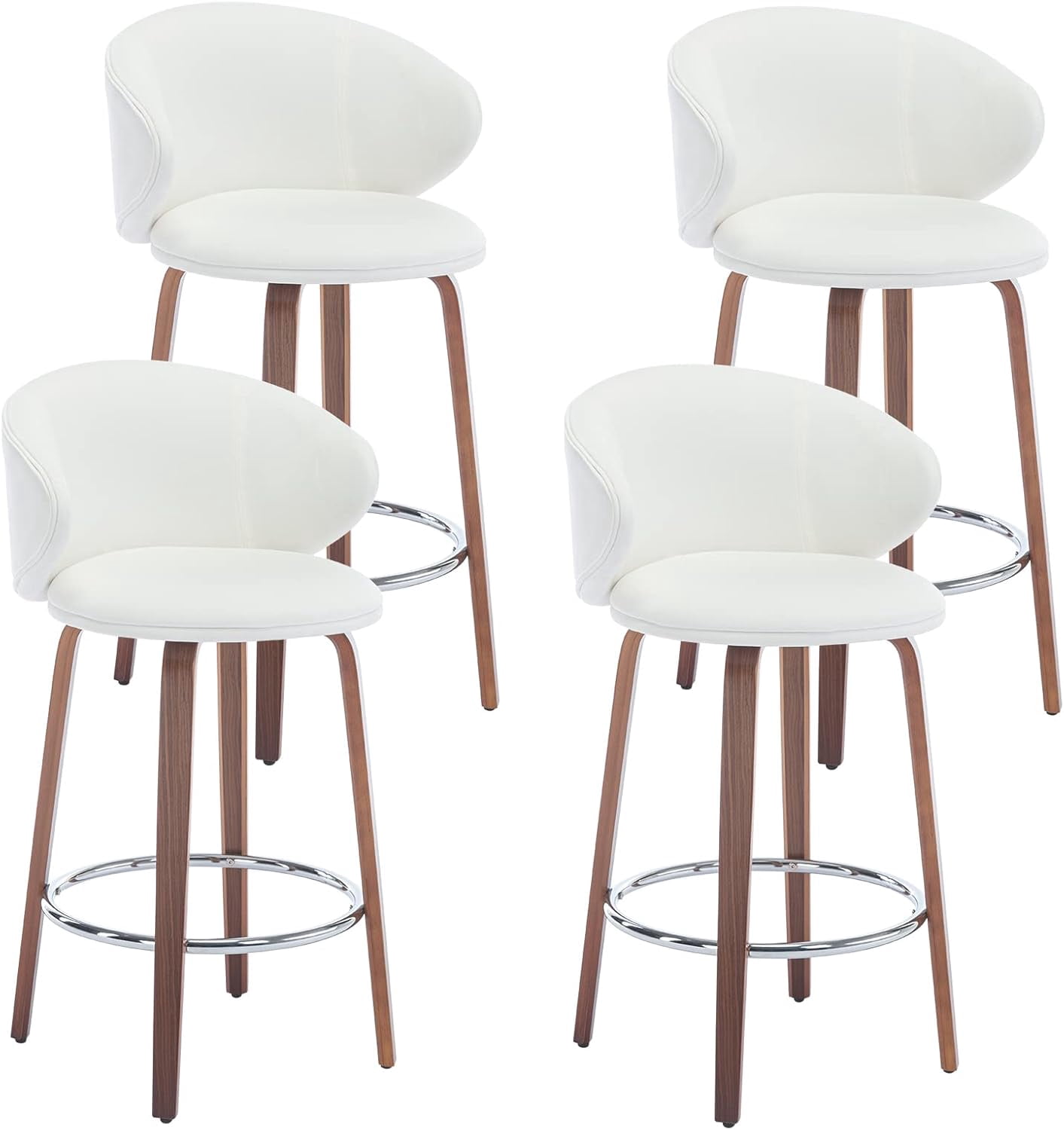 DUOMAY Modern Bar Stools Set of 2, 26" Counter Height Stools with ...