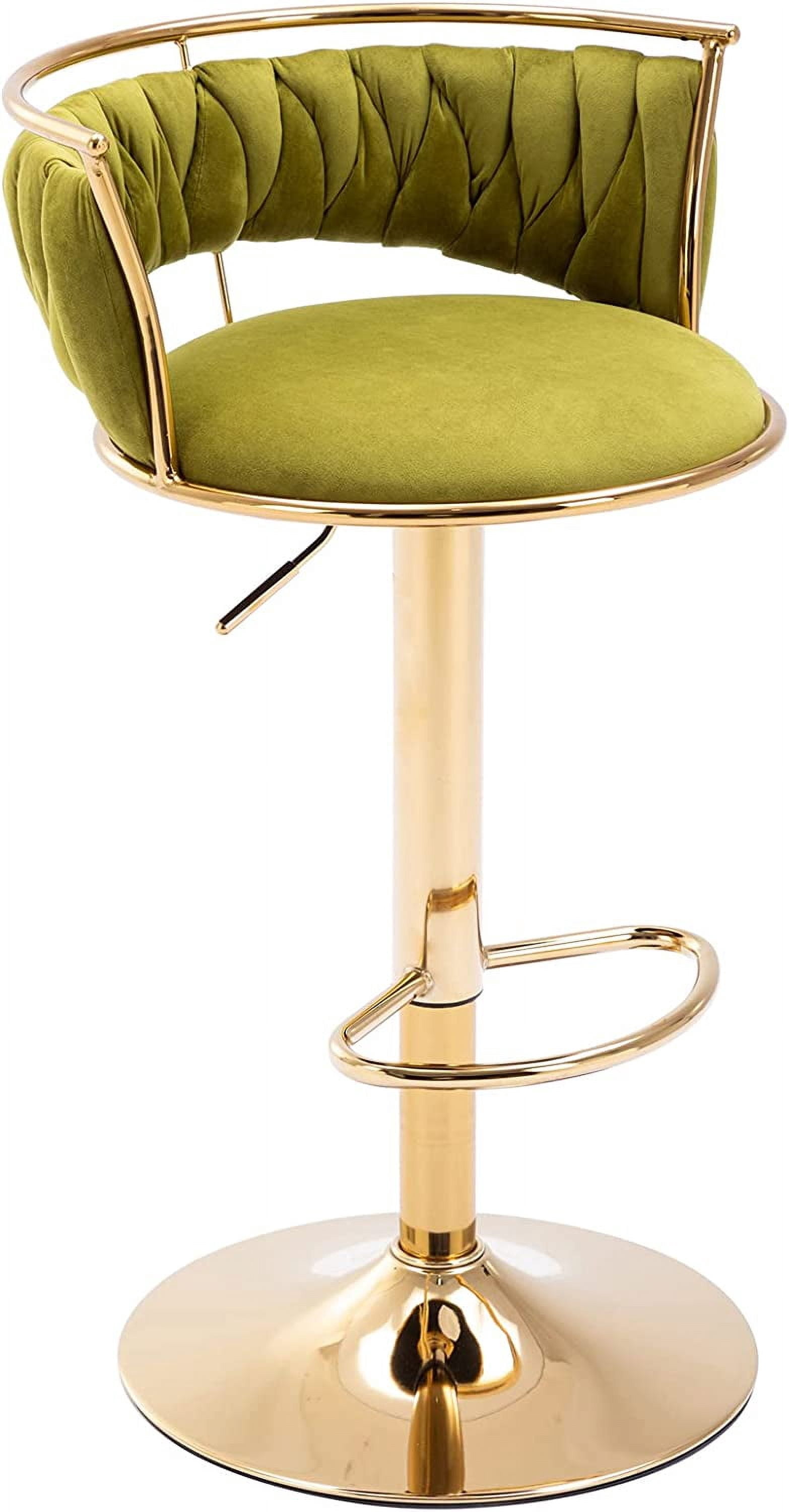 DUOMAY Modern Swivel Bar Stool Set of 1, Velvet Adjustable Height ...