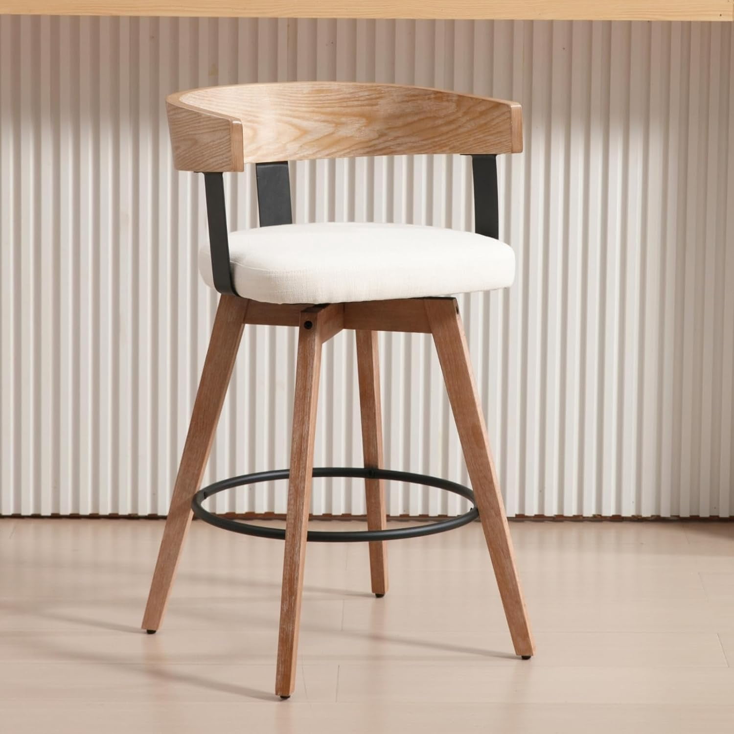 DUOMAY Swivel Bar Stools Set of 1, 26" Counter Height Counter Stool ...