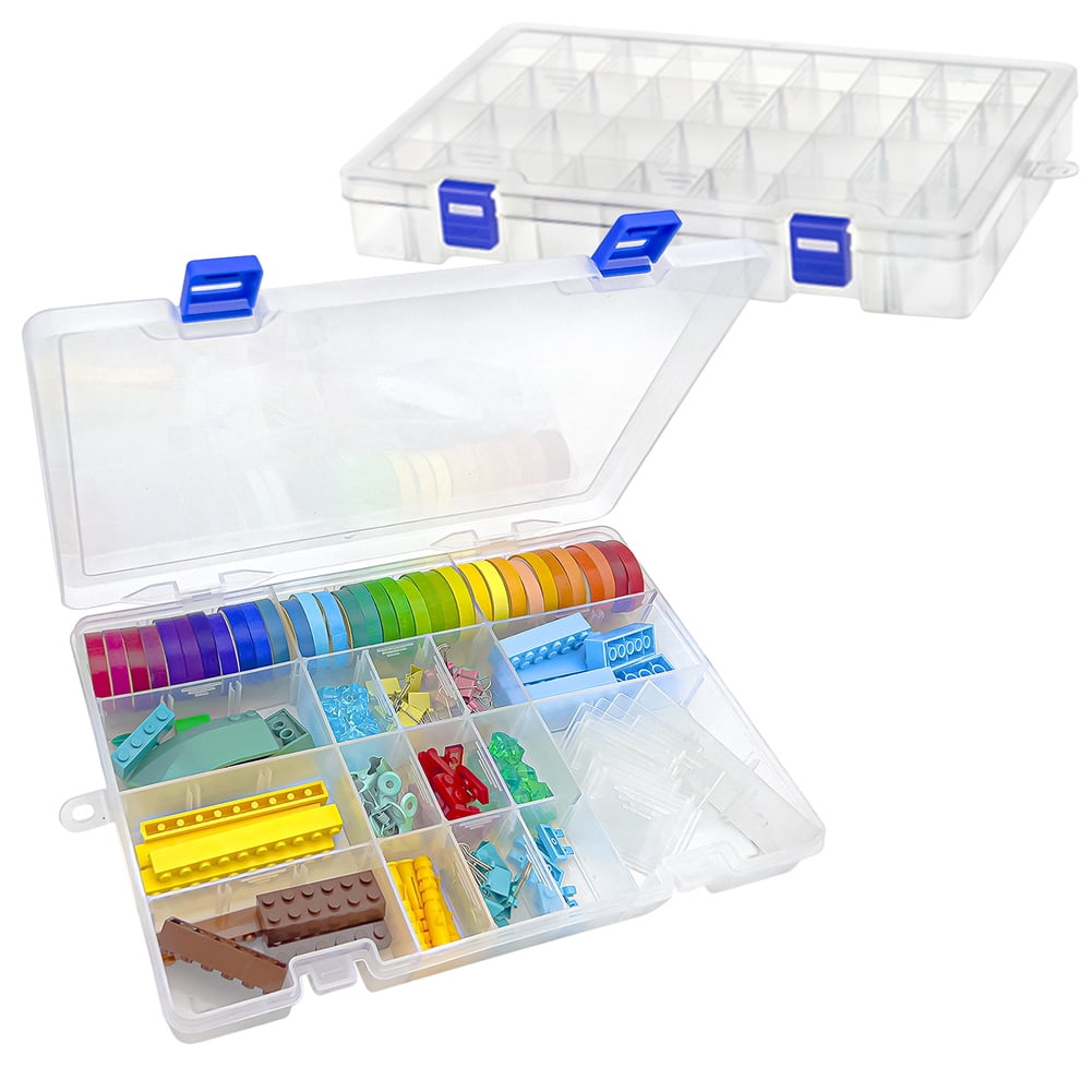 DUONER Plastic Bead Organizer Box, 34 Adjustable Compartments ...