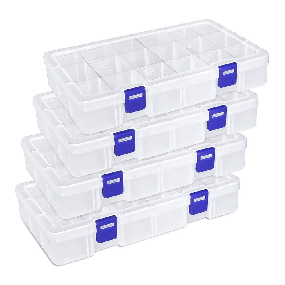 DUONER Plastic Bead Storage Organizer Box Divided Grids 18 Compartments ...