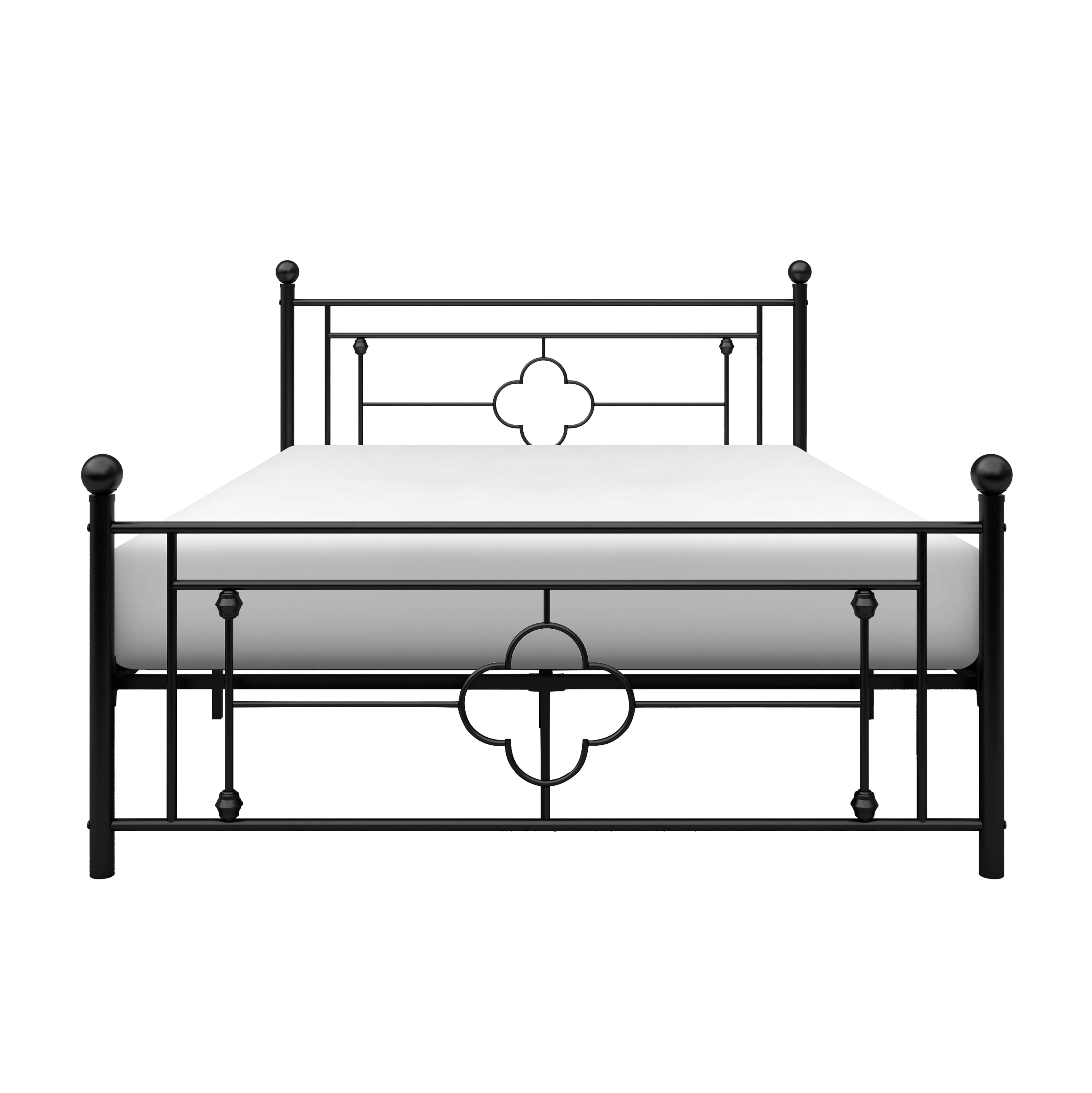 DUOSONG 1Pc Full Platform Bed Black Finish Metal Frame Ball Finials ...