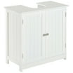 "Disar 96"" Double Bathroom Vanity Base in White, Solid Wood ...