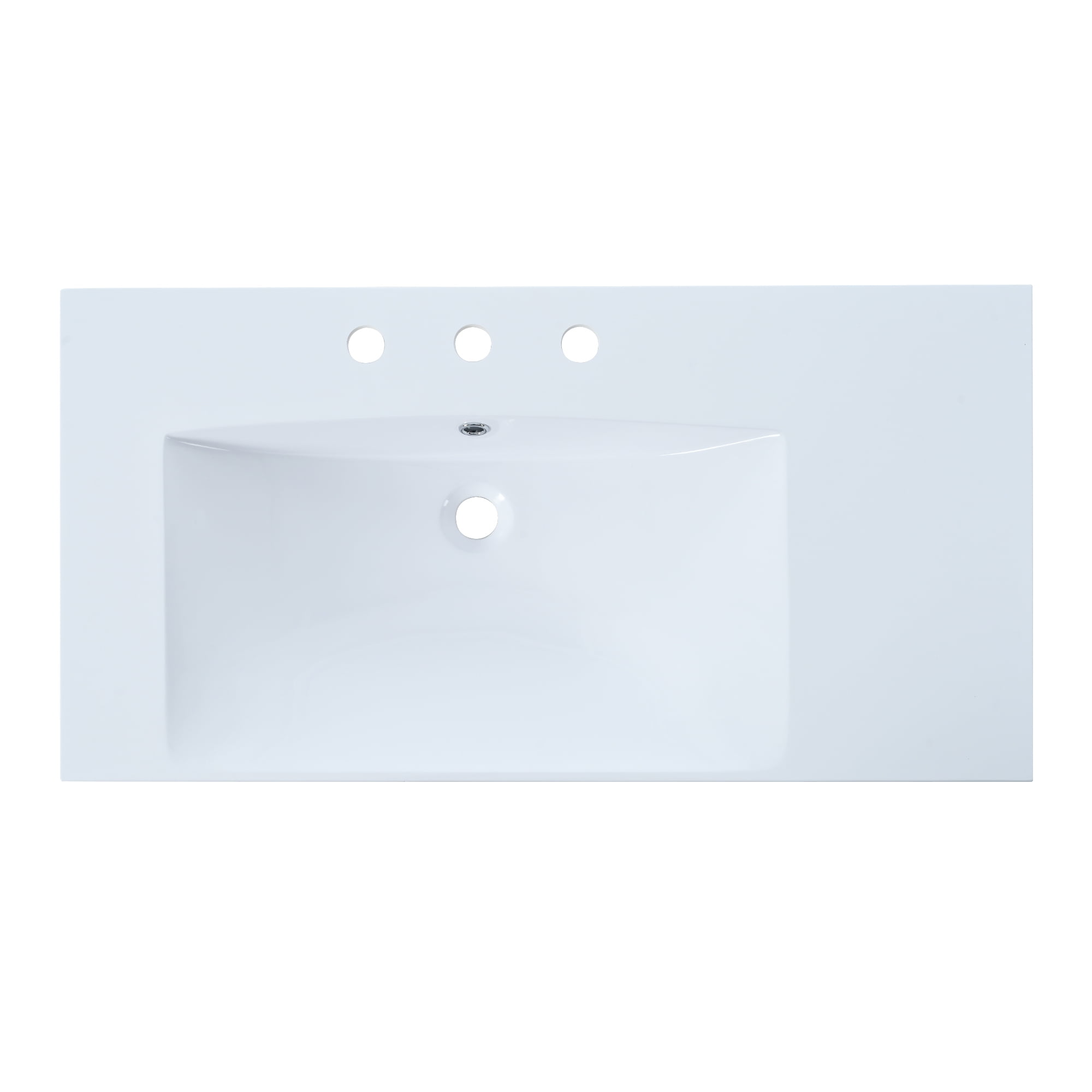 DUOSONG 36" Single Bathroom Basin Sink, Left Offset Sink Vanity Top ...