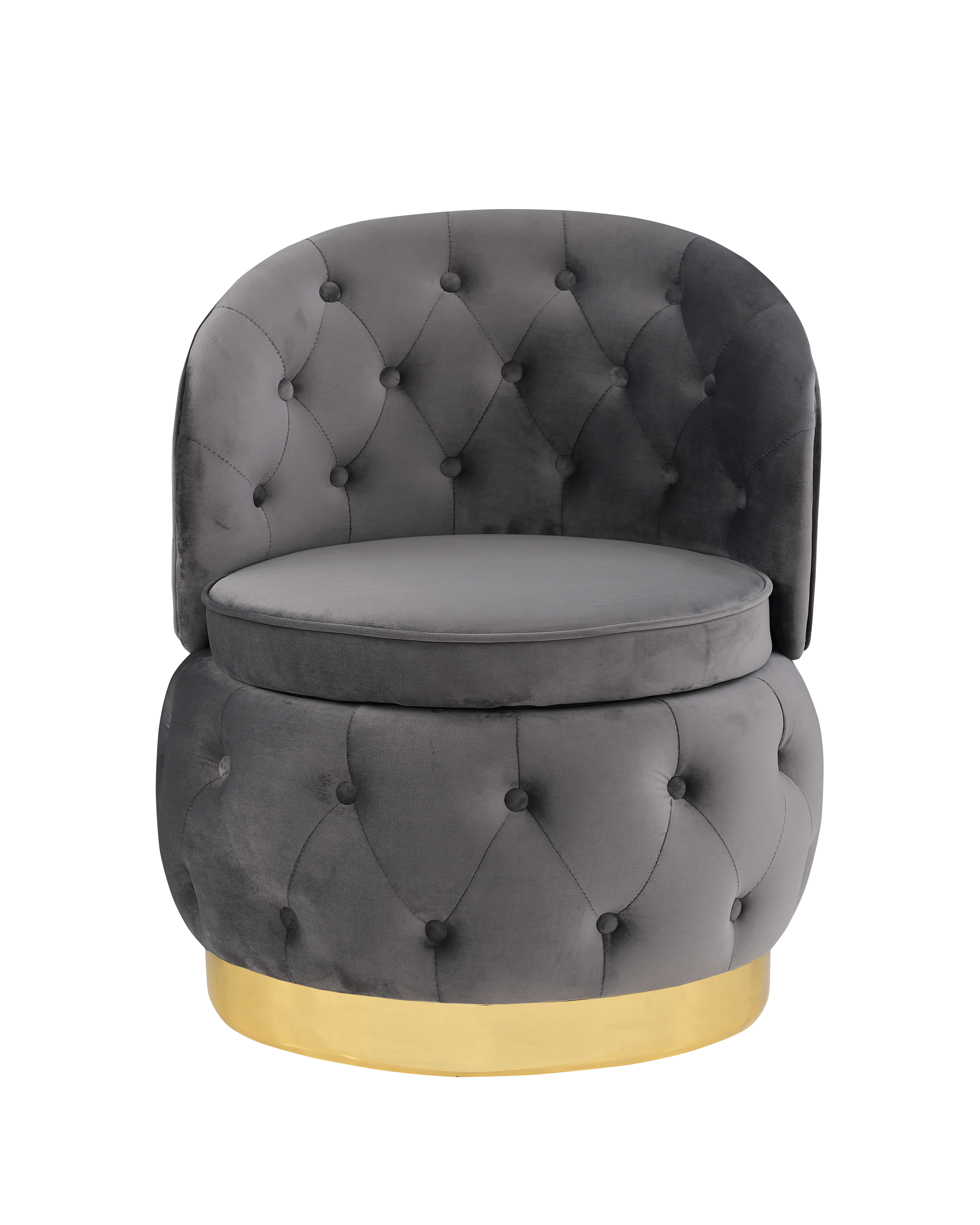 DUOSONG 360 Degree Swivel Cuddle Barrel Accent Storage Chairs Gray ...