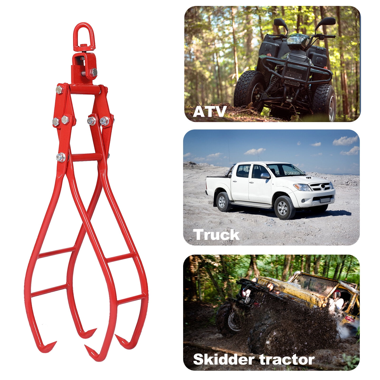 4 Claw Timber Log Lifting Logging Tongs Grabber Tong 36", - Walmart.com