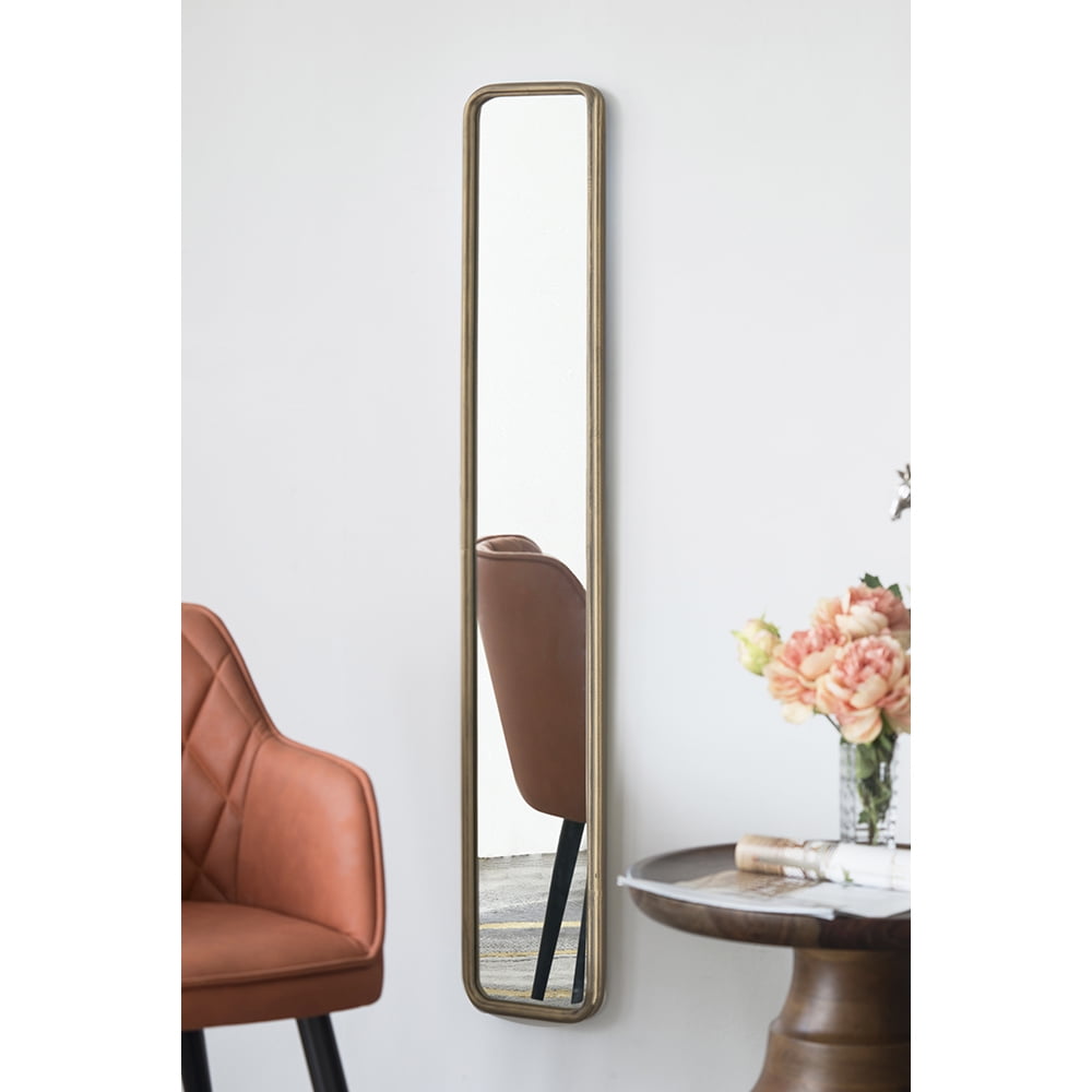 DUOSONG 47" X 8" Full Length Mirror With Antique Gold Metal Frame, Long ...