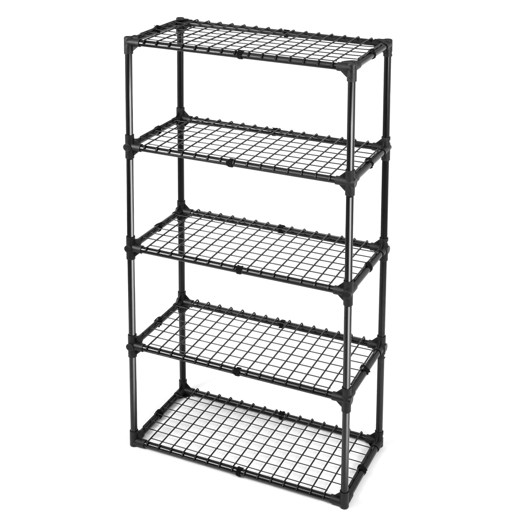 DUOSONG 5-Shelf Wire Rack(1Pack) Black Steel Furniture Primary Living ...