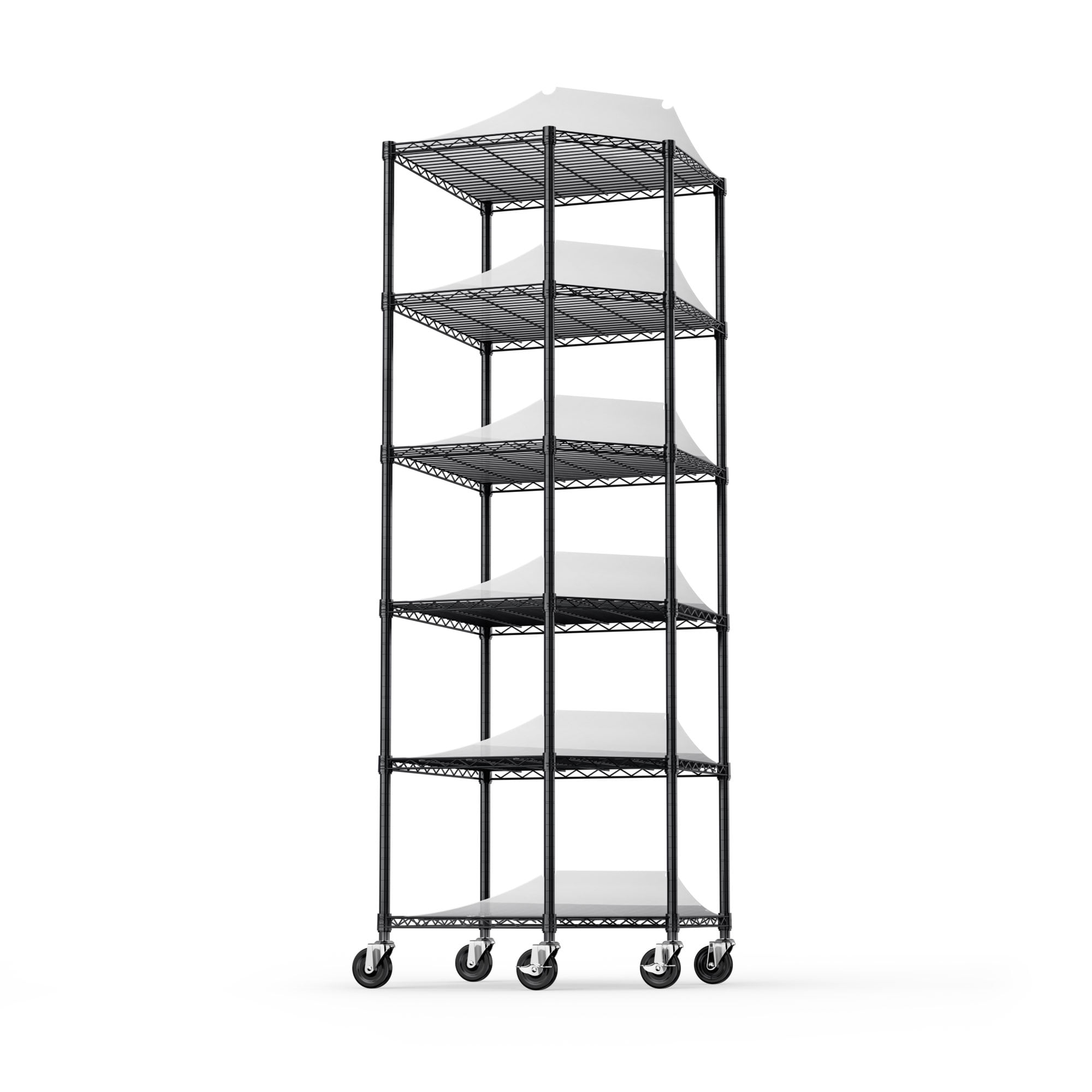 DUOSONG 6 Tier Shelf Corner Wire Shelf Rack Pentagonal Shelves With ...