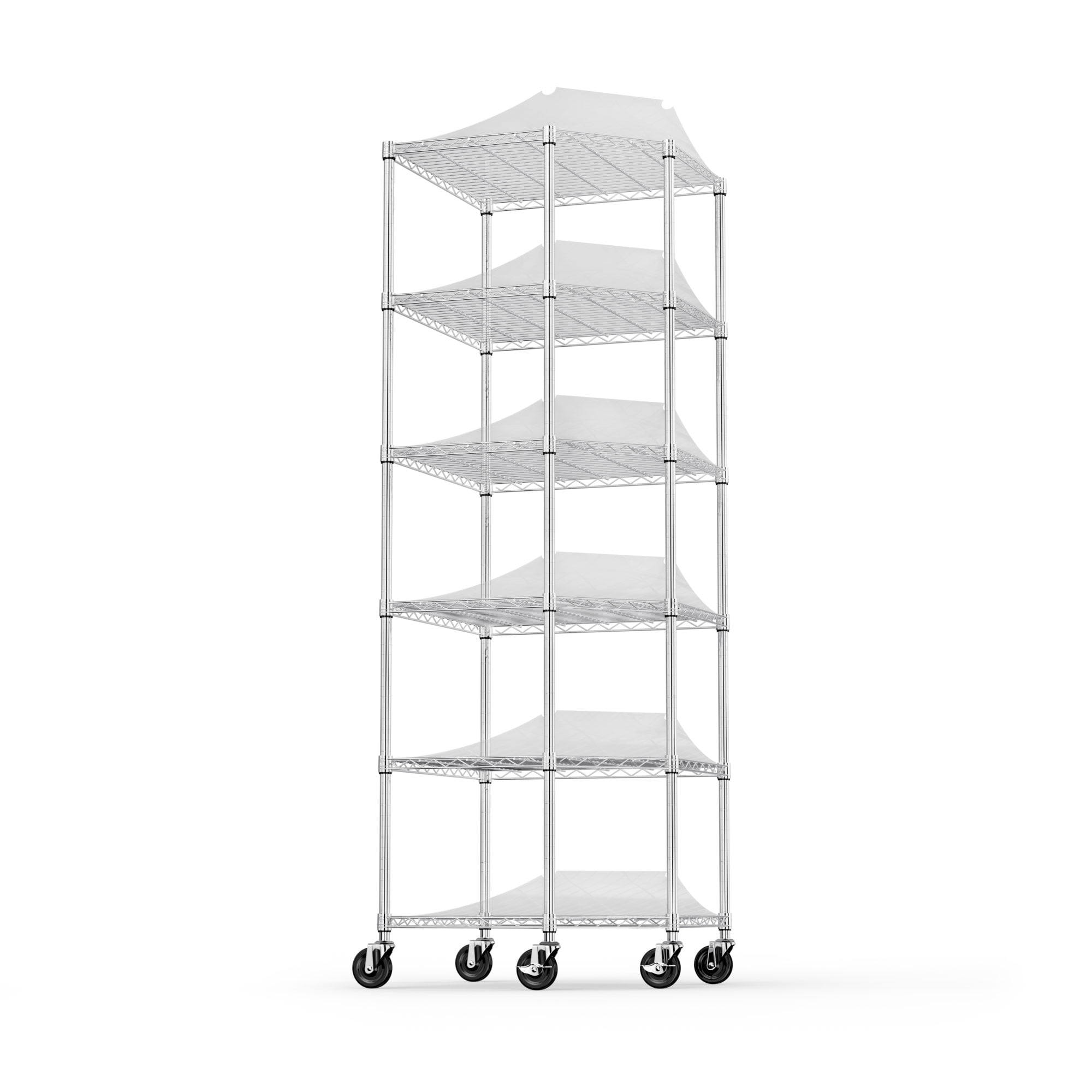 DUOSONG 6 Tier Shelf Corner Wire Shelf Rack Pentagonal Shelves With ...