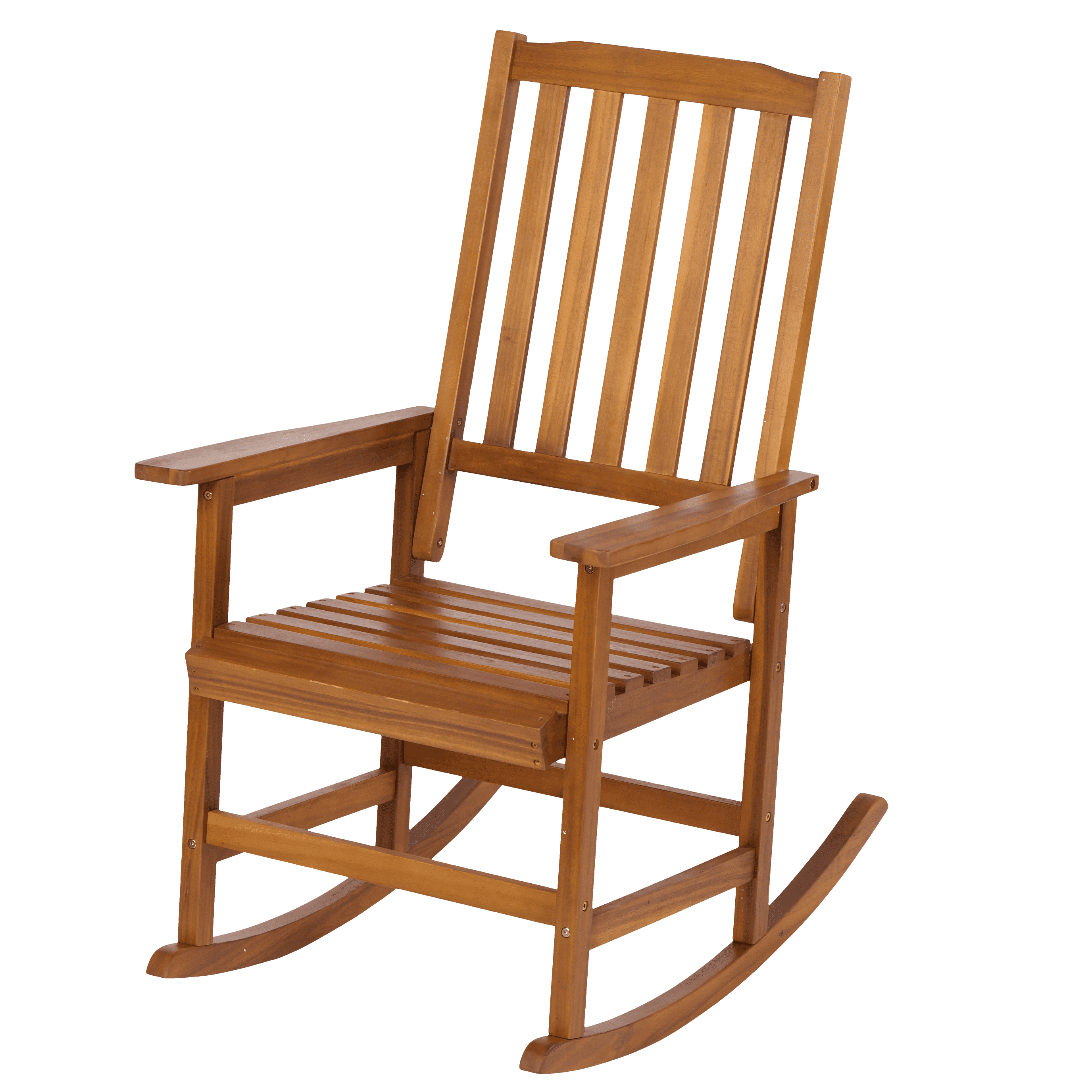 DUOSONG Acacia Indoor Rocking Chair, Outdoor Solid Wood Patio Furniture ...