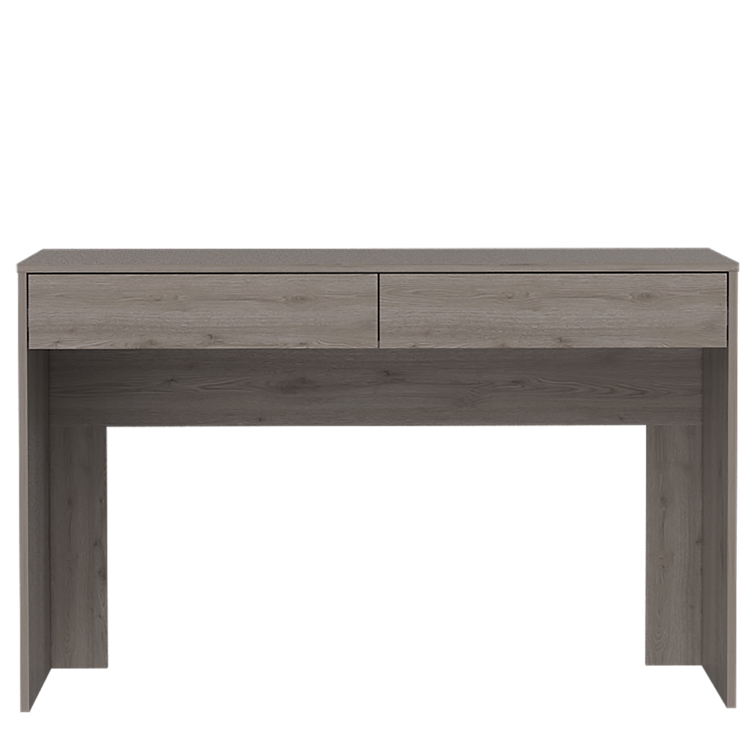DUOSONG Acre Writing Computer Desk, Two Drawers Grey Engineered Wood ...