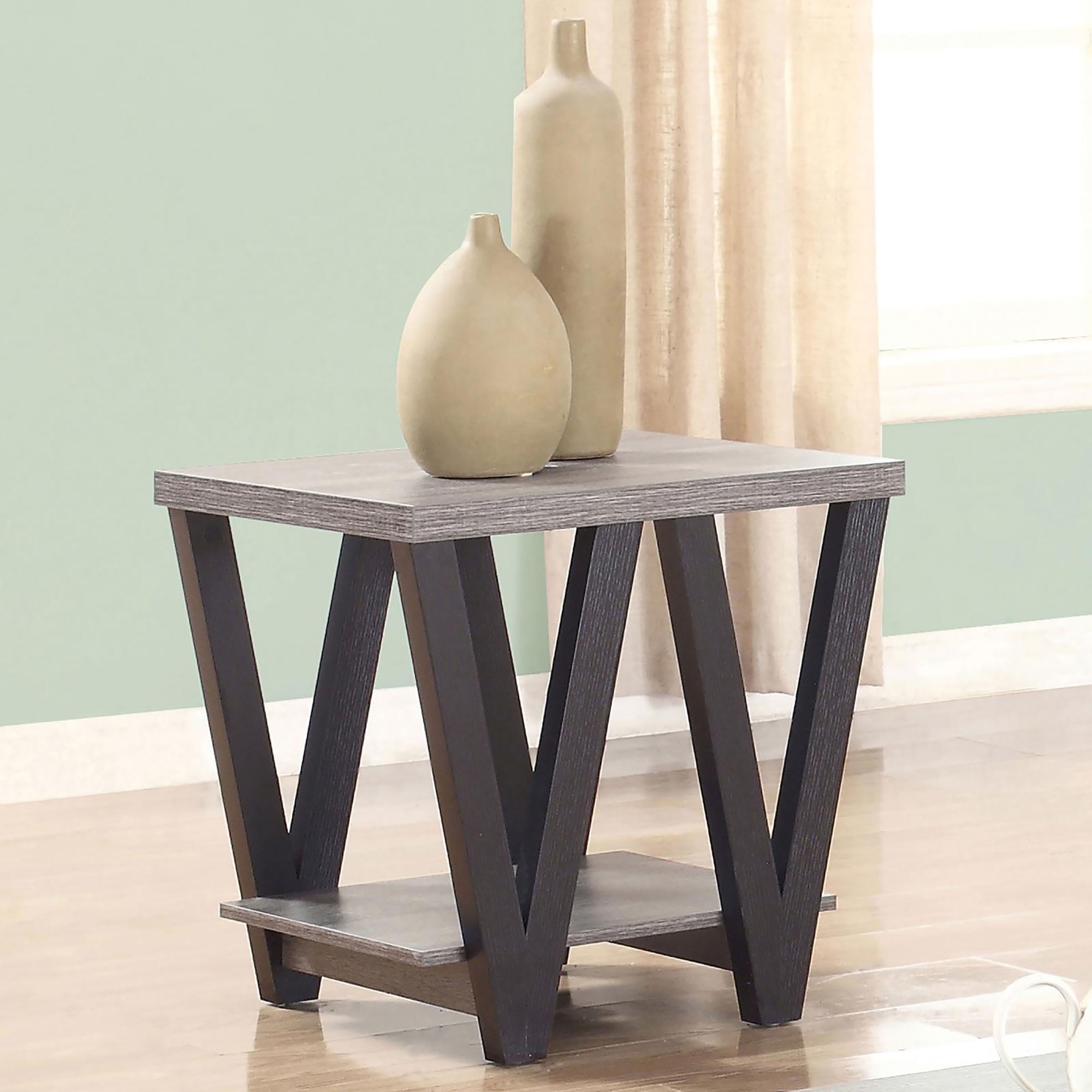 DUOSONG Angled Leg Gray Wood End Table, 1 Piece - Walmart.com