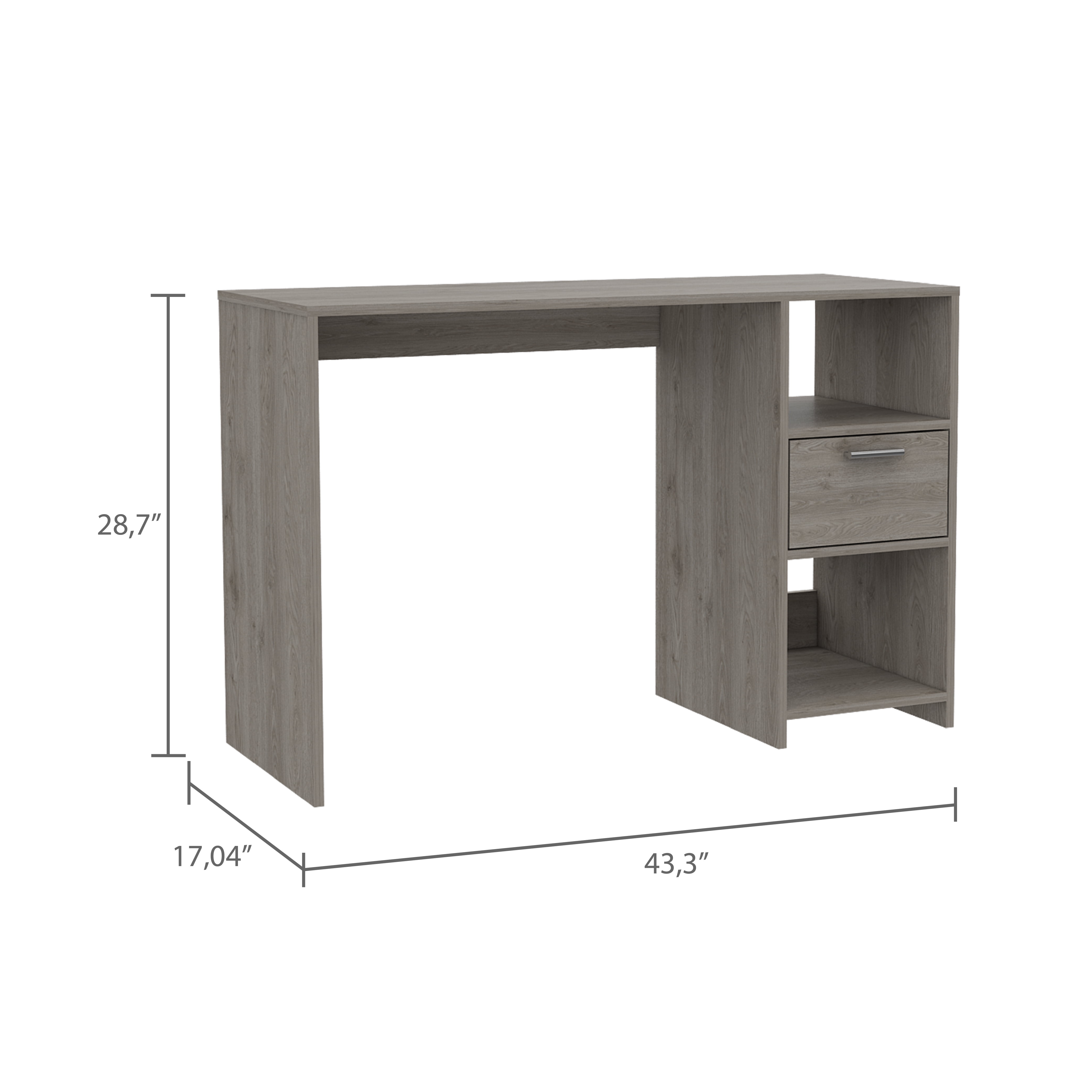 DUOSONG Arlington Computer Desk With 2-Open Storage Shelves And Drawer ...
